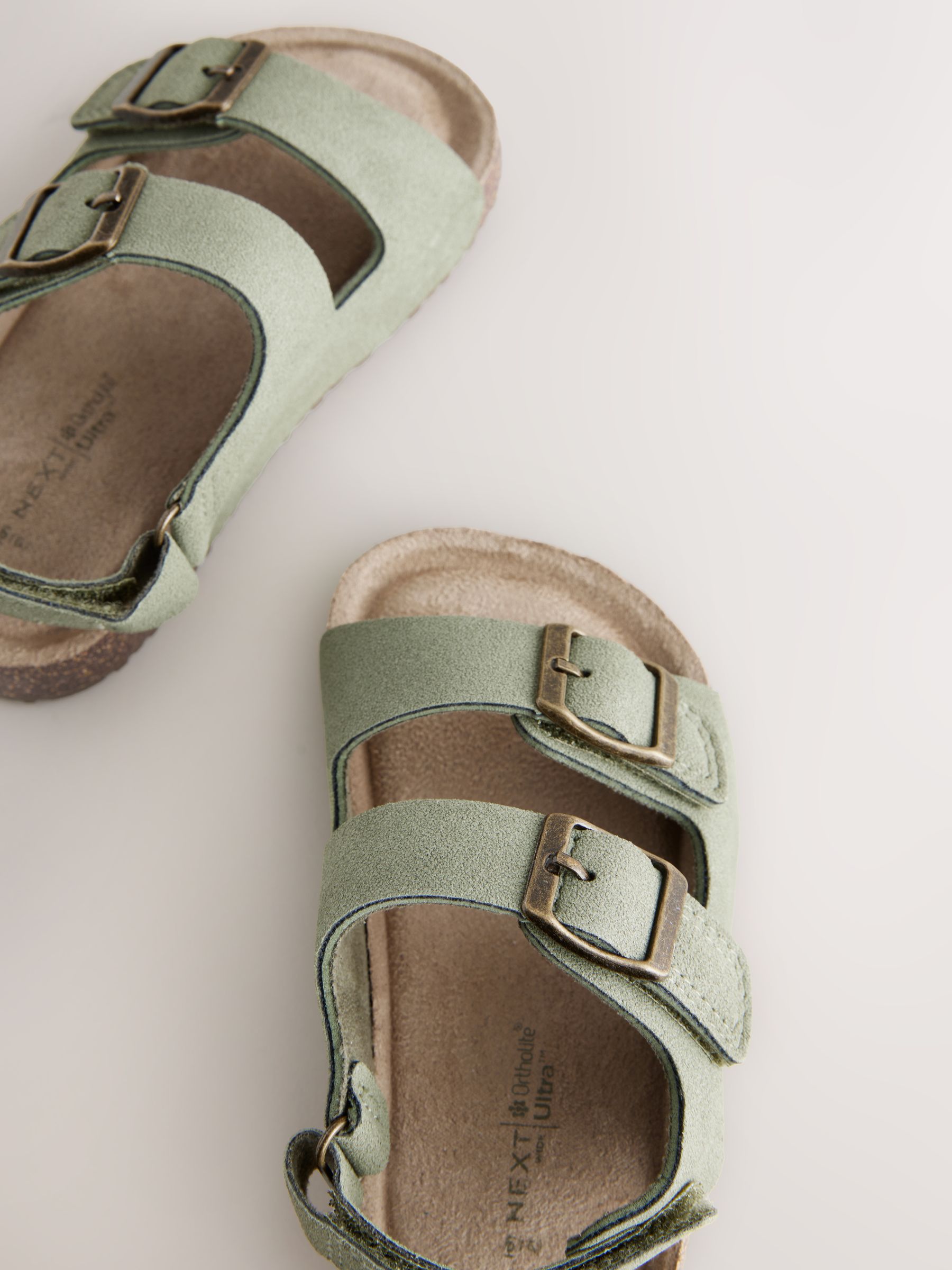 Buy Green Standard Fit (F) Double Buckle Cushioned Footbed Sandals from ...