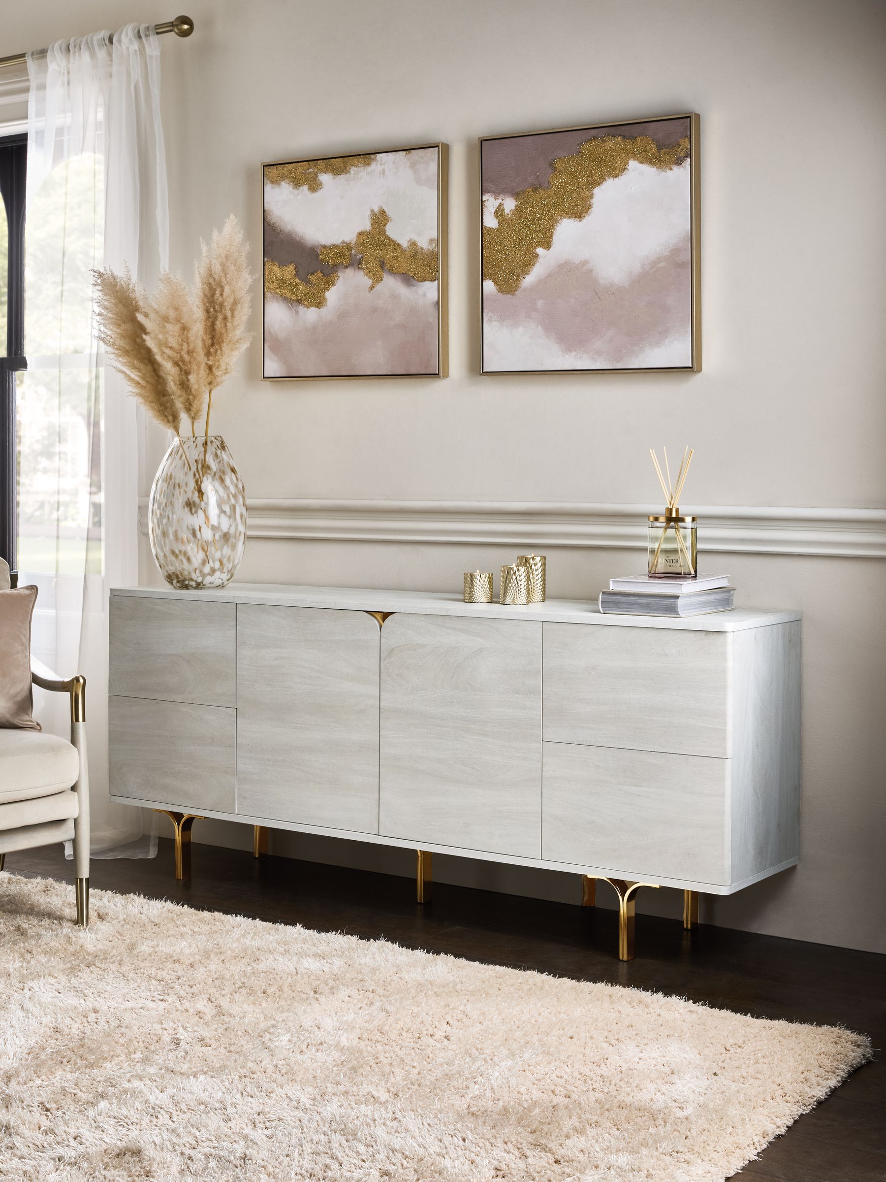Buy Light Evie Oak Effect Extra Large Slim Sideboard from the Next UK ...