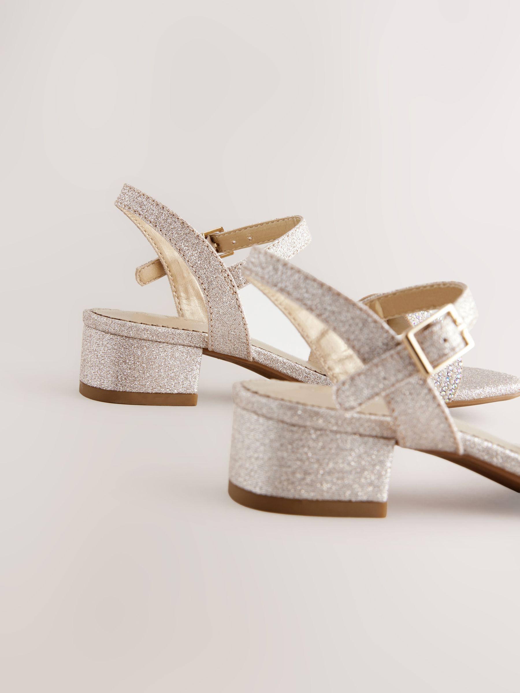 Buy Ivory Glitter Heeled Sandals from the Next UK online shop