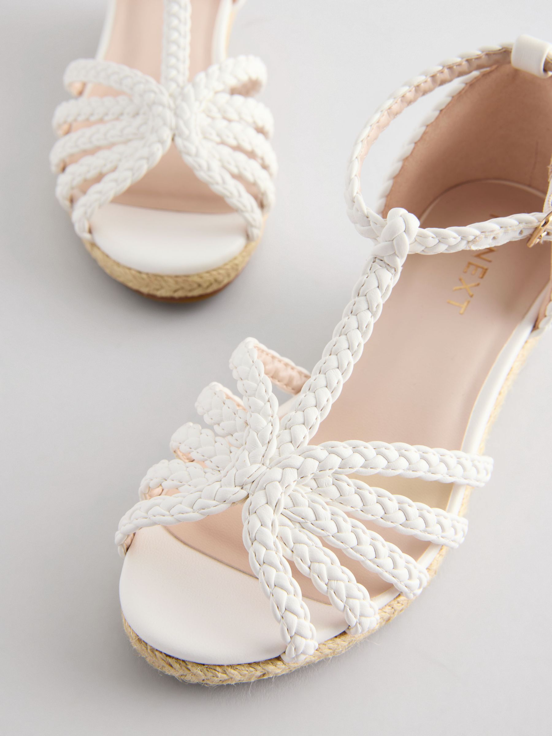 Buy White Heeled Wedge Sandals from Next Australia