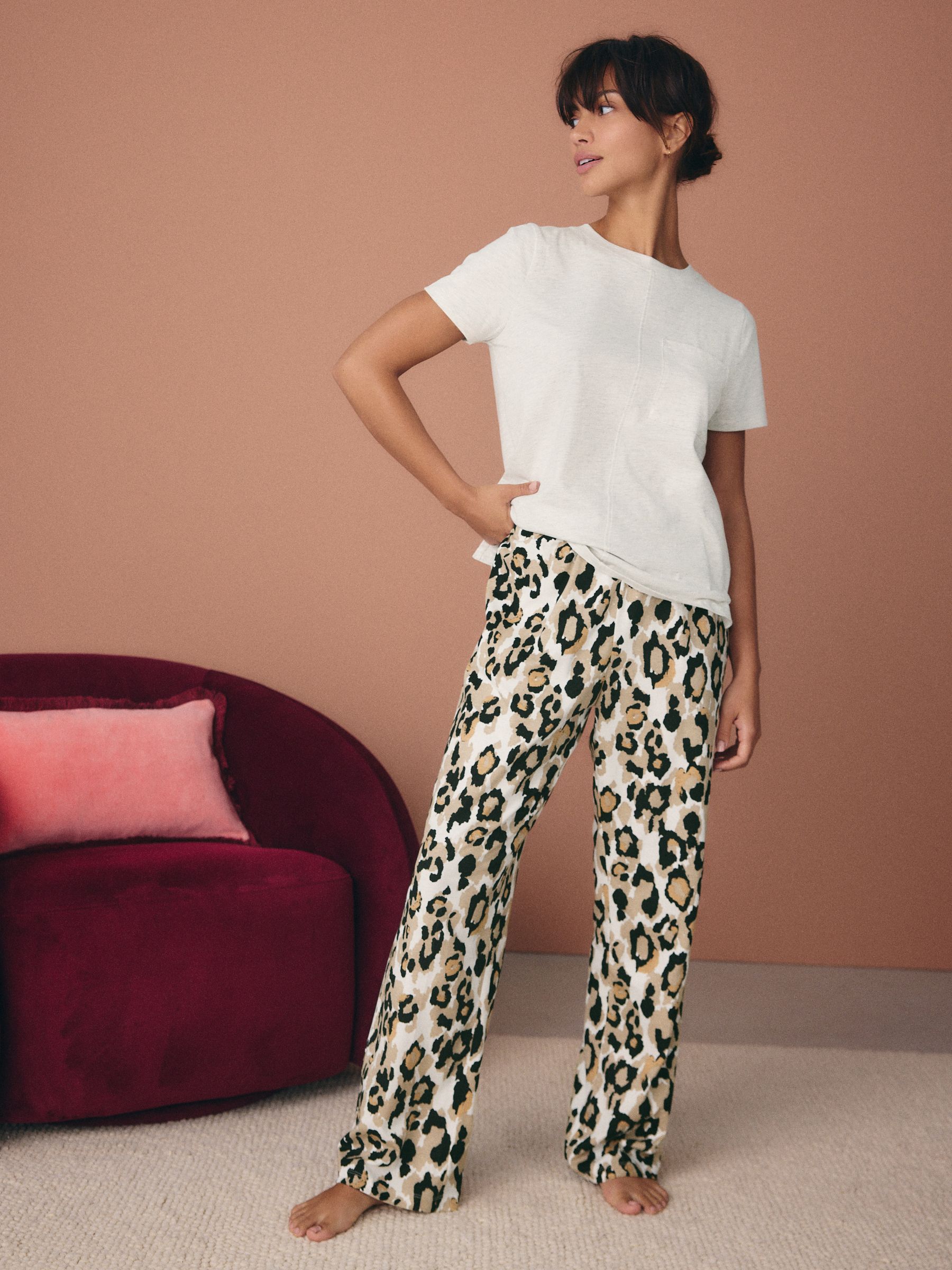 Buy Cream Leopard Short Sleeve Pyjamas from the Next UK online shop