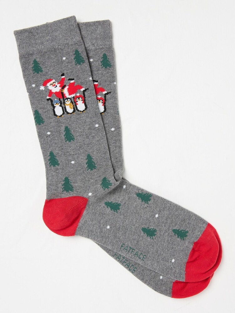Buy FatFace Grey Mens Santa Penguin Socks 1 Pack from the Next UK ...