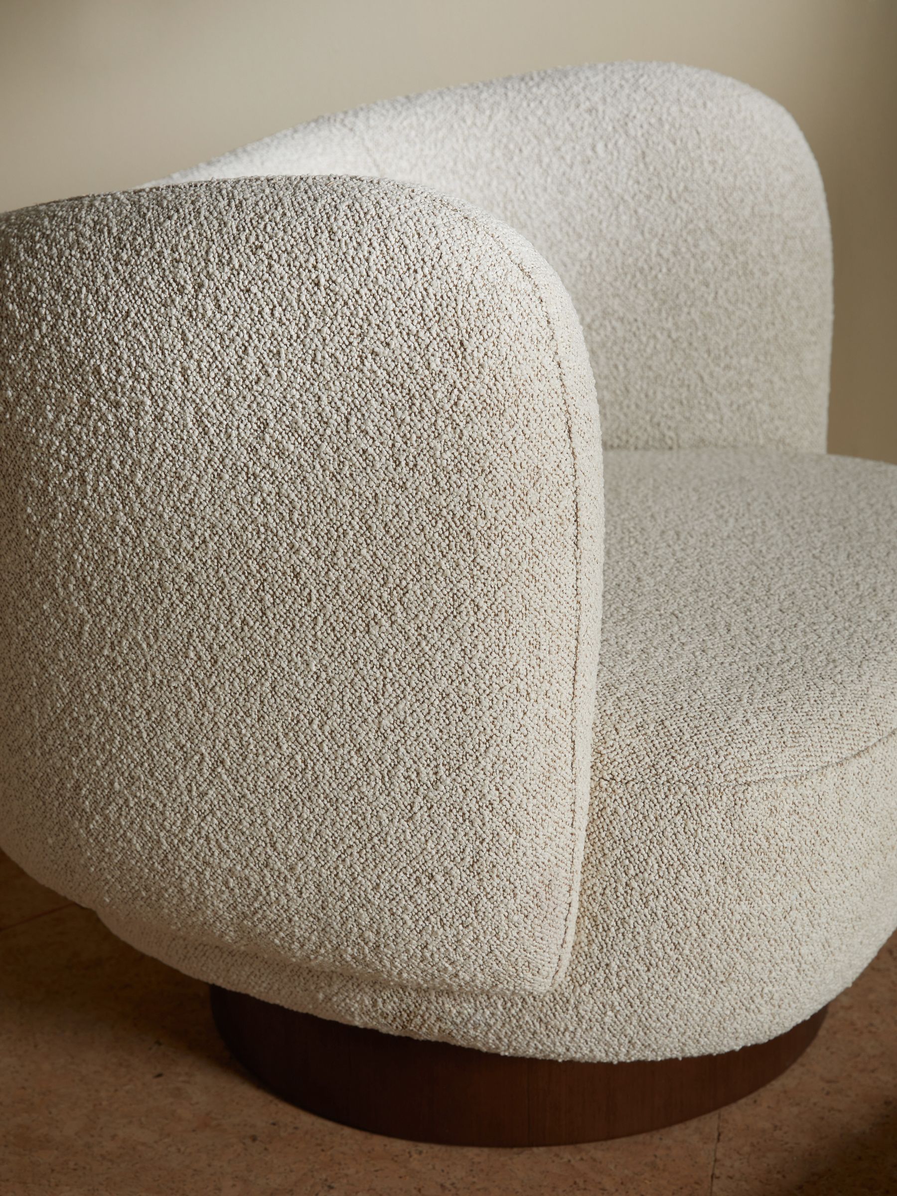 Buy MADE.COM Off White Pax Boucle Novara Swivel Accent Chair from the ...