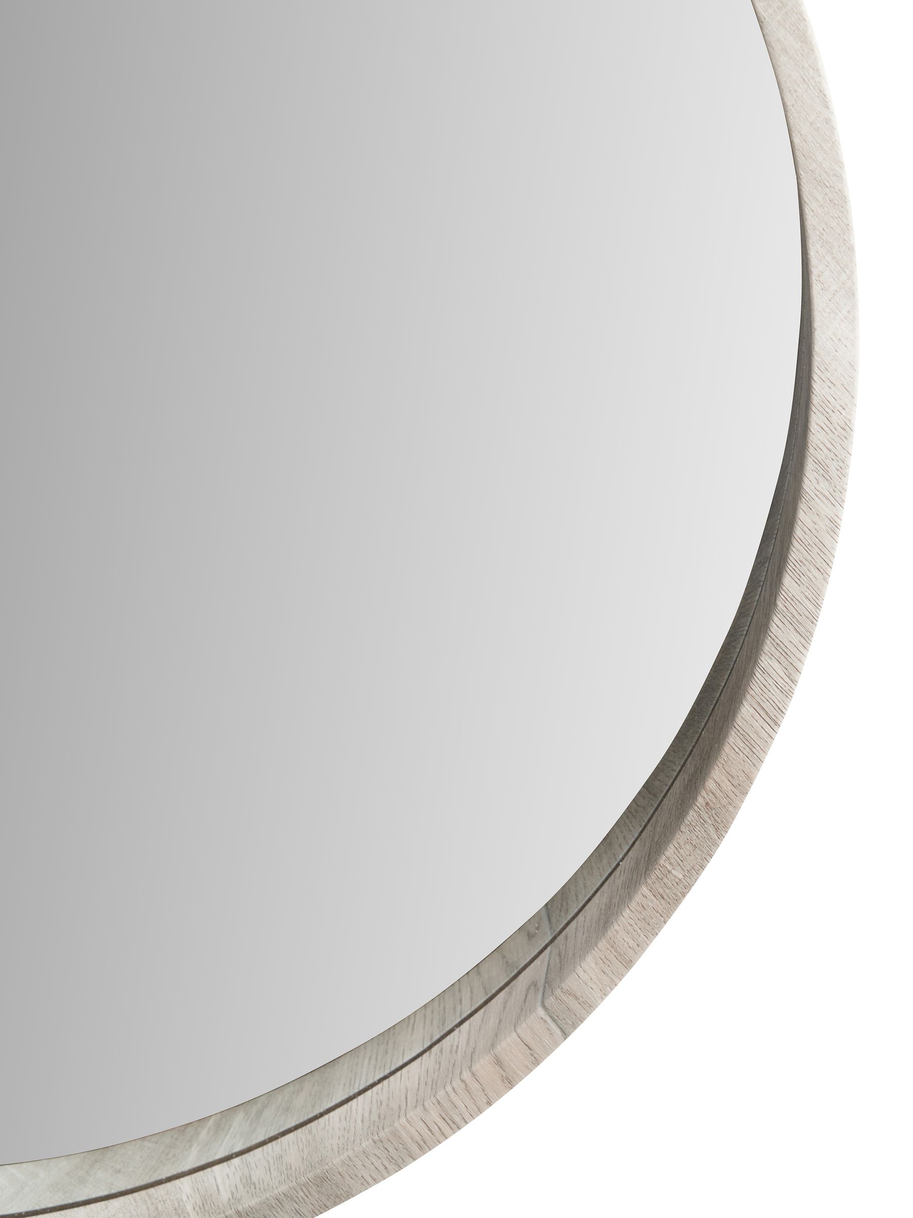 Buy Pacific Grey Oak Wood Veneer Slim Frame Round Wall Mirror from the ...