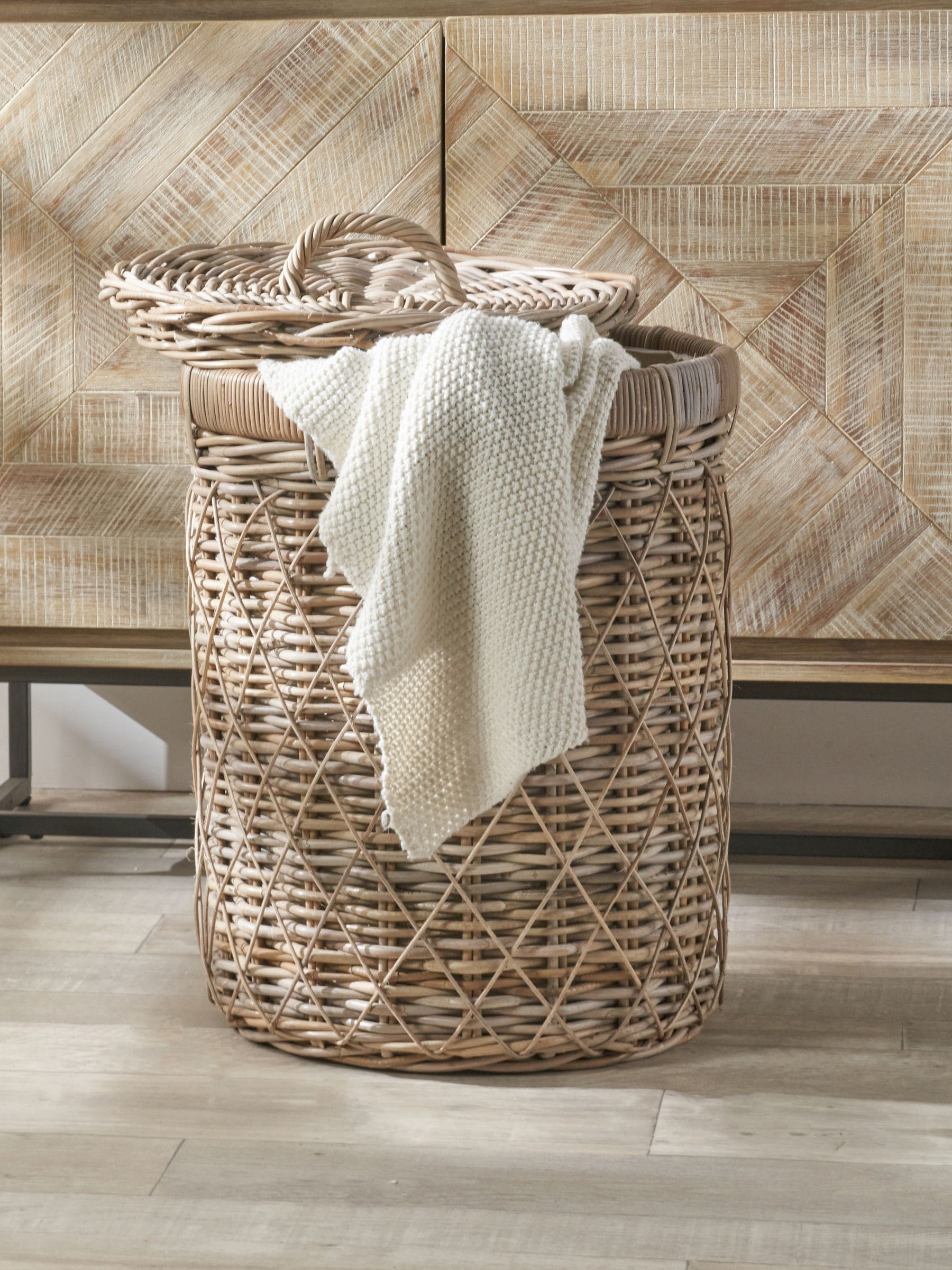 Buy Pacific Natural Rattan Round Linen Basket from the Next UK online shop