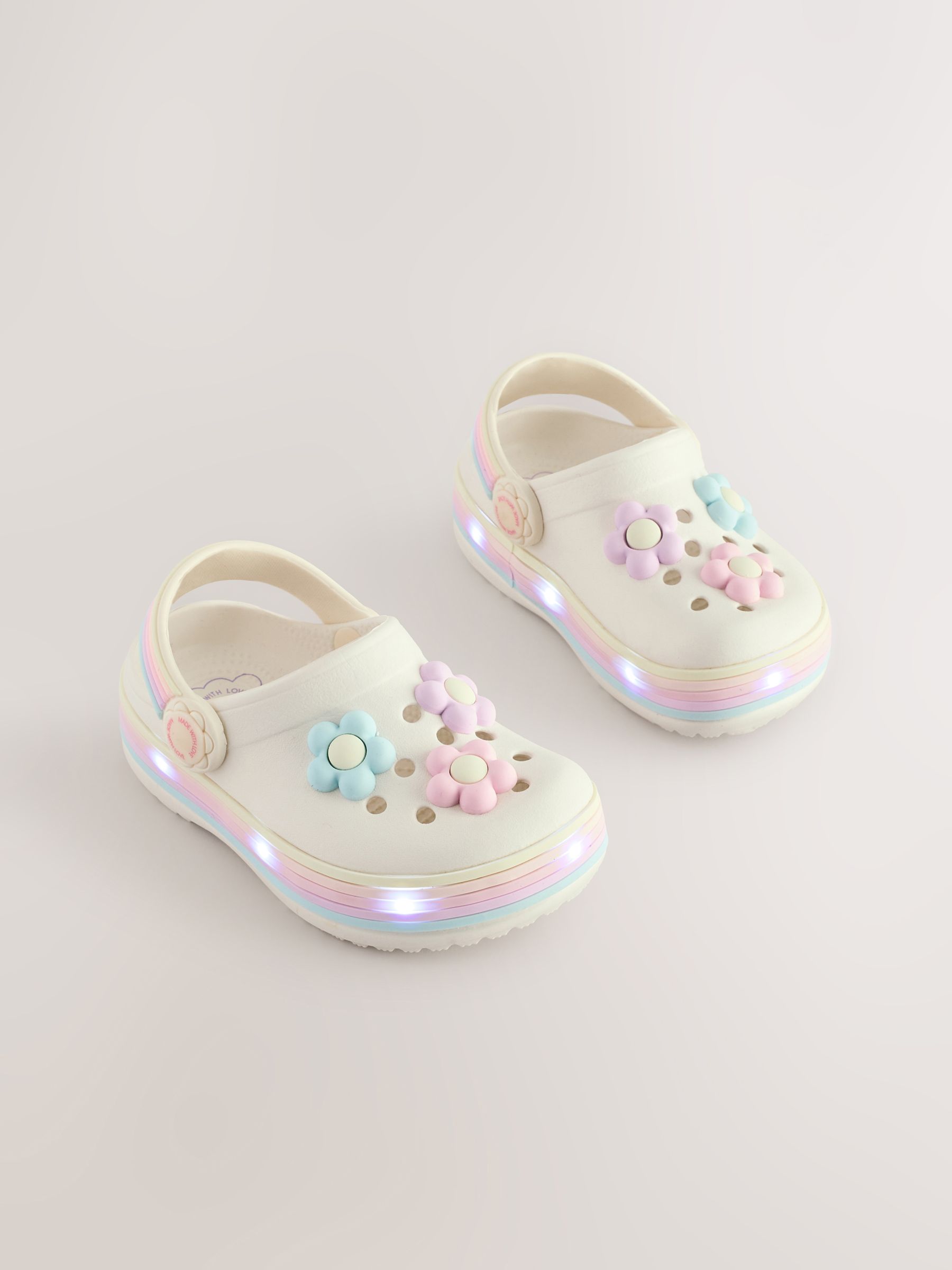 Buy White Daisy Light Up Clogs from the Next UK online shop