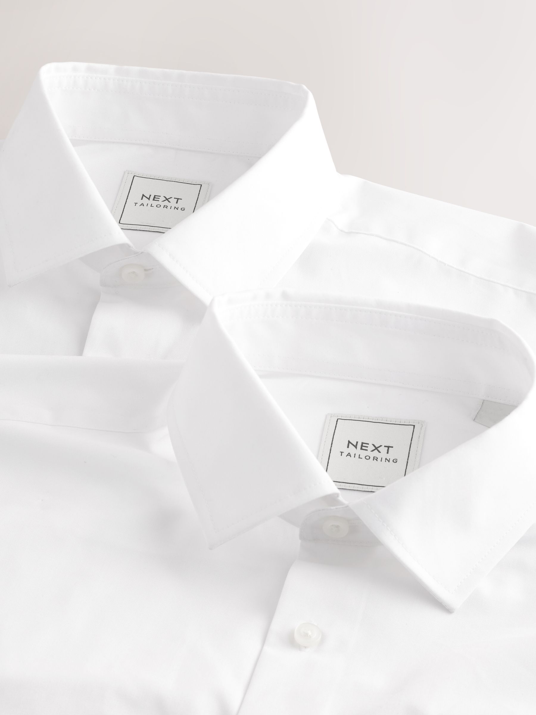Buy White Regular Fit Easy Care Long Sleeve Single Cuff Smart Shirts 2 ...