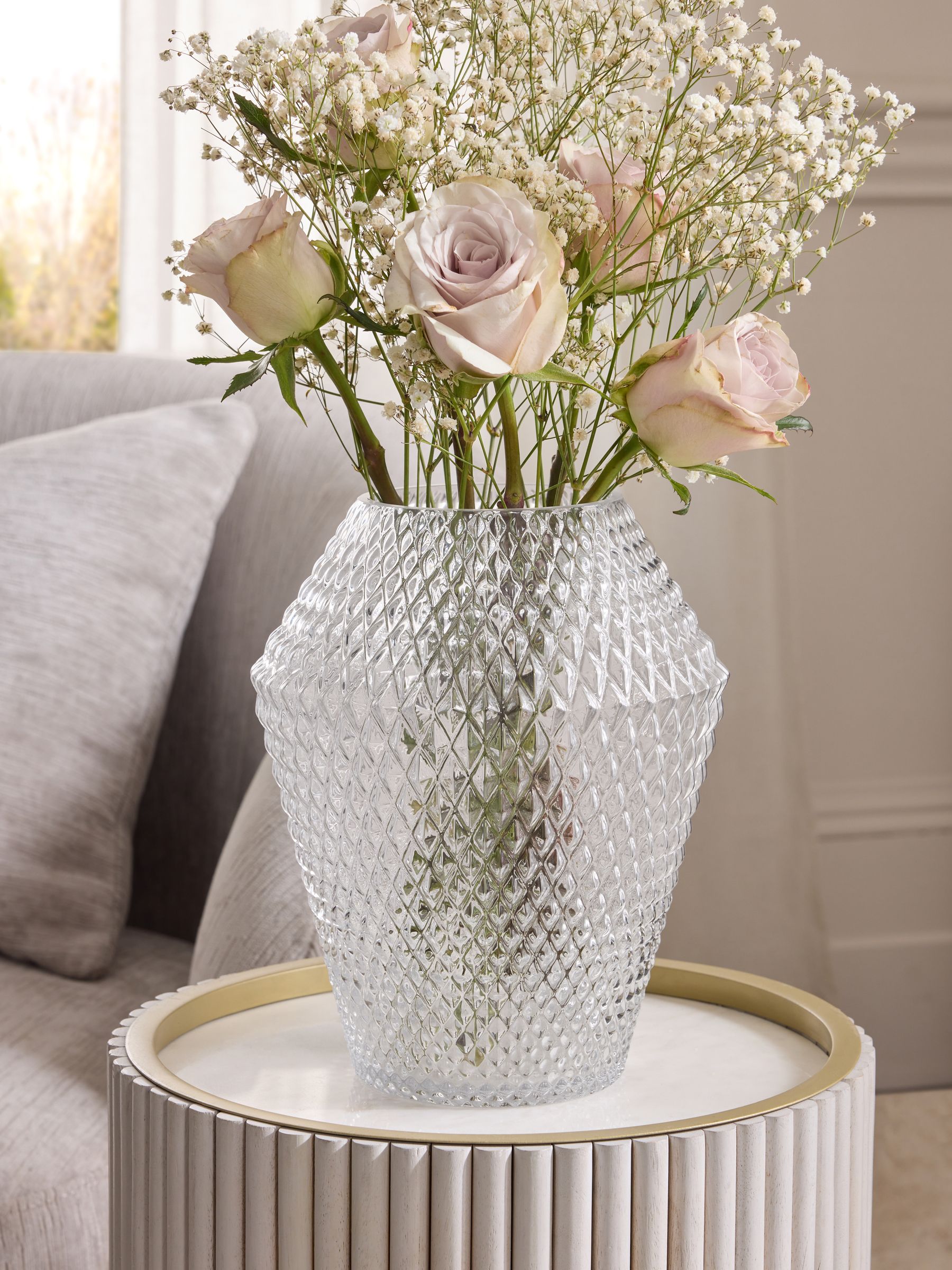 Buy Clear Glass Facet Vase from the Next UK online shop