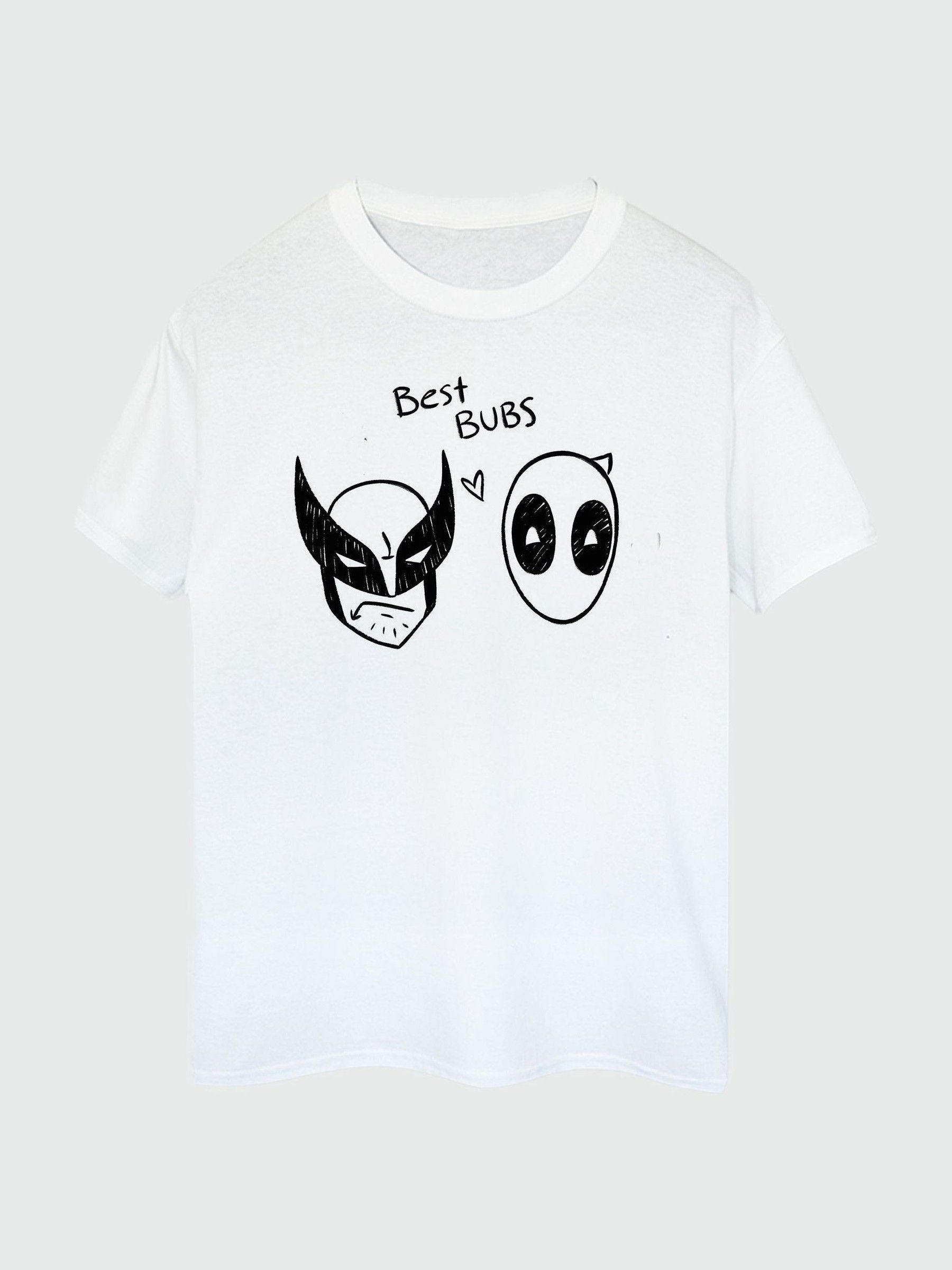 Buy Brands In White Mens Deadpool and Wolverine Best Bubs Drawing 100% ...