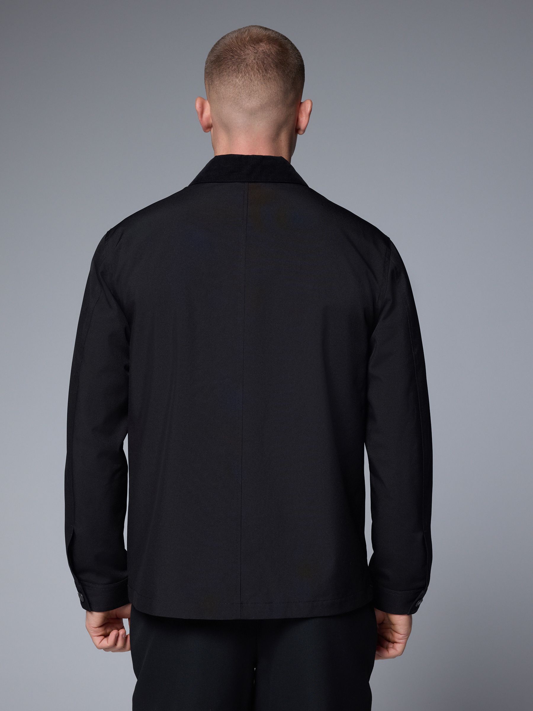 Buy Black Showerproof Corduroy Collar Jacket from the Next UK online shop