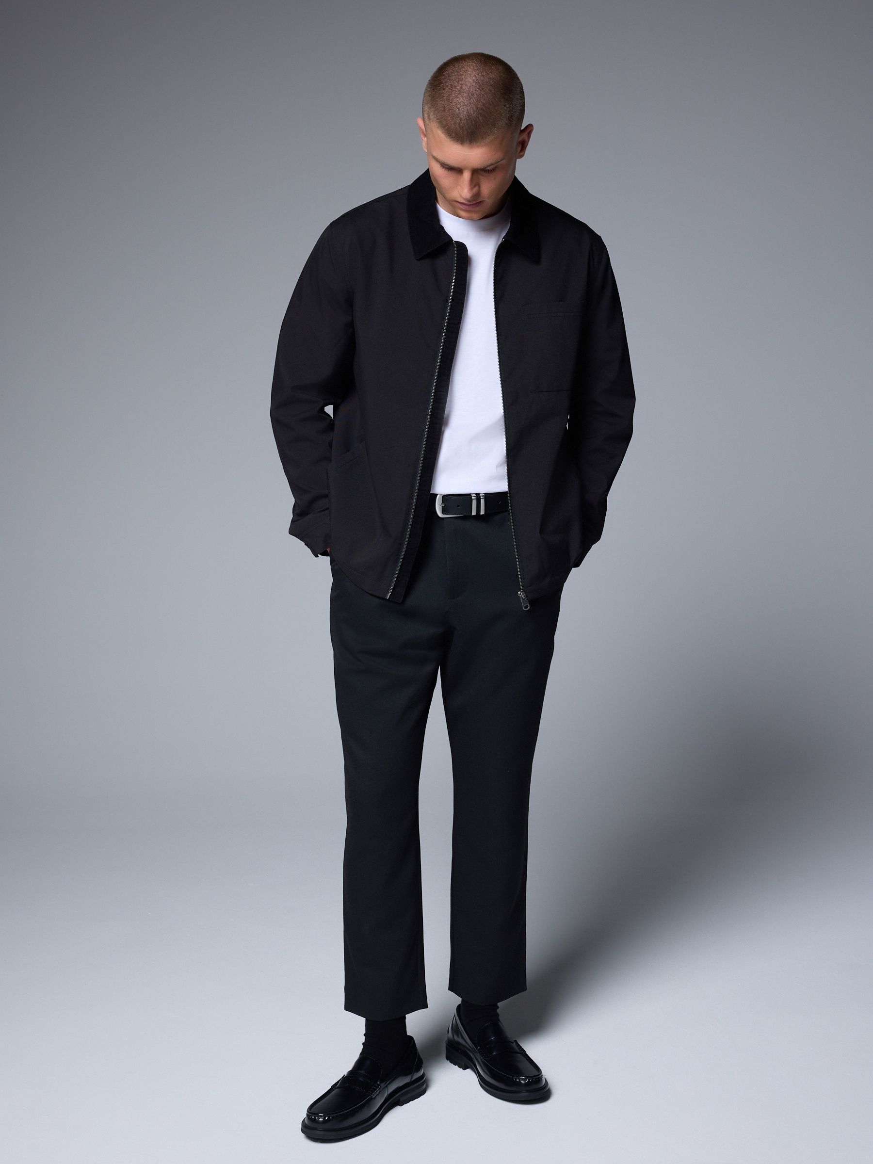 Buy Black Showerproof Corduroy Collar Jacket from Next Saudi Arabia