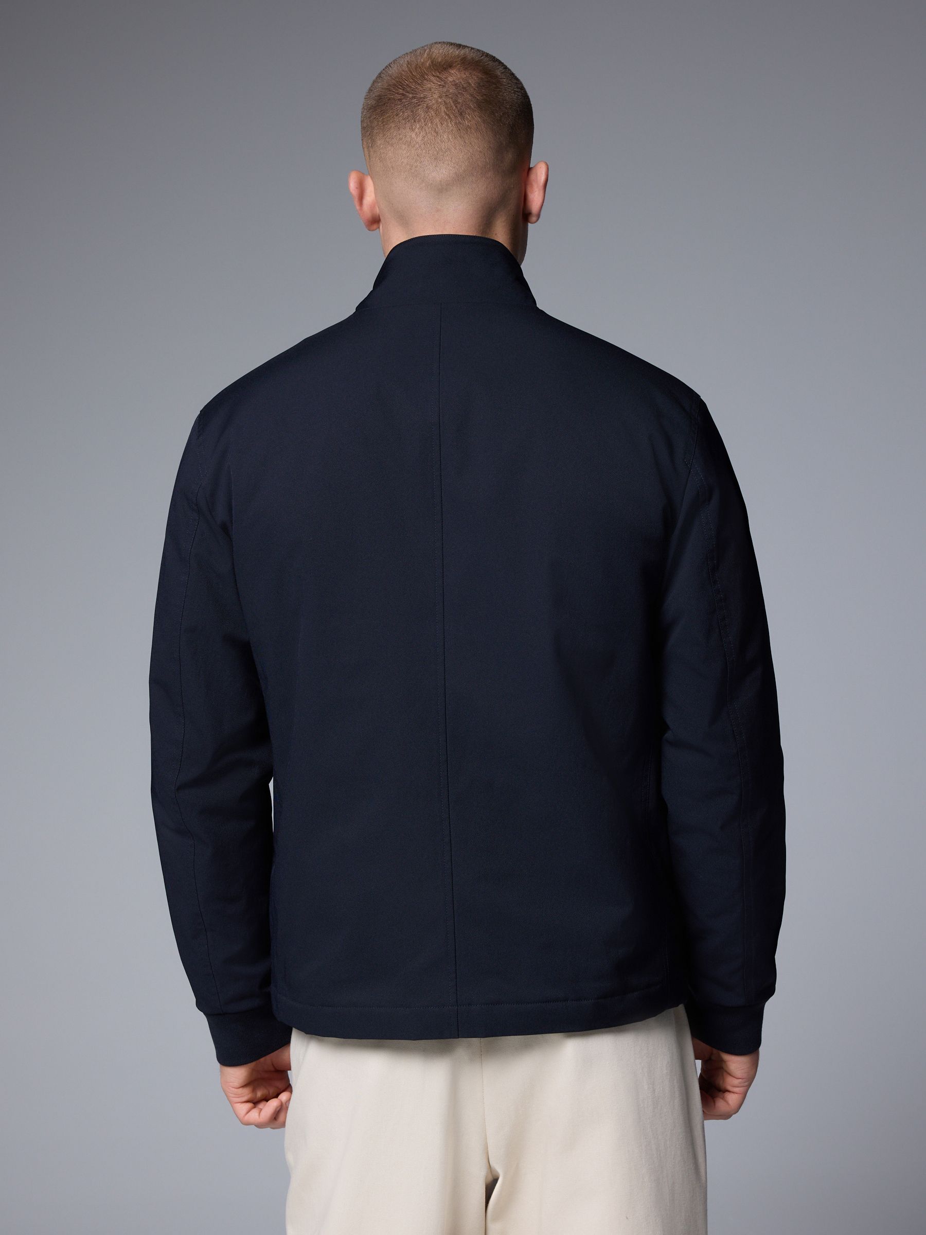 Buy Navy Blue Shower Resistant Padded Twill Utility Jacket from the ...
