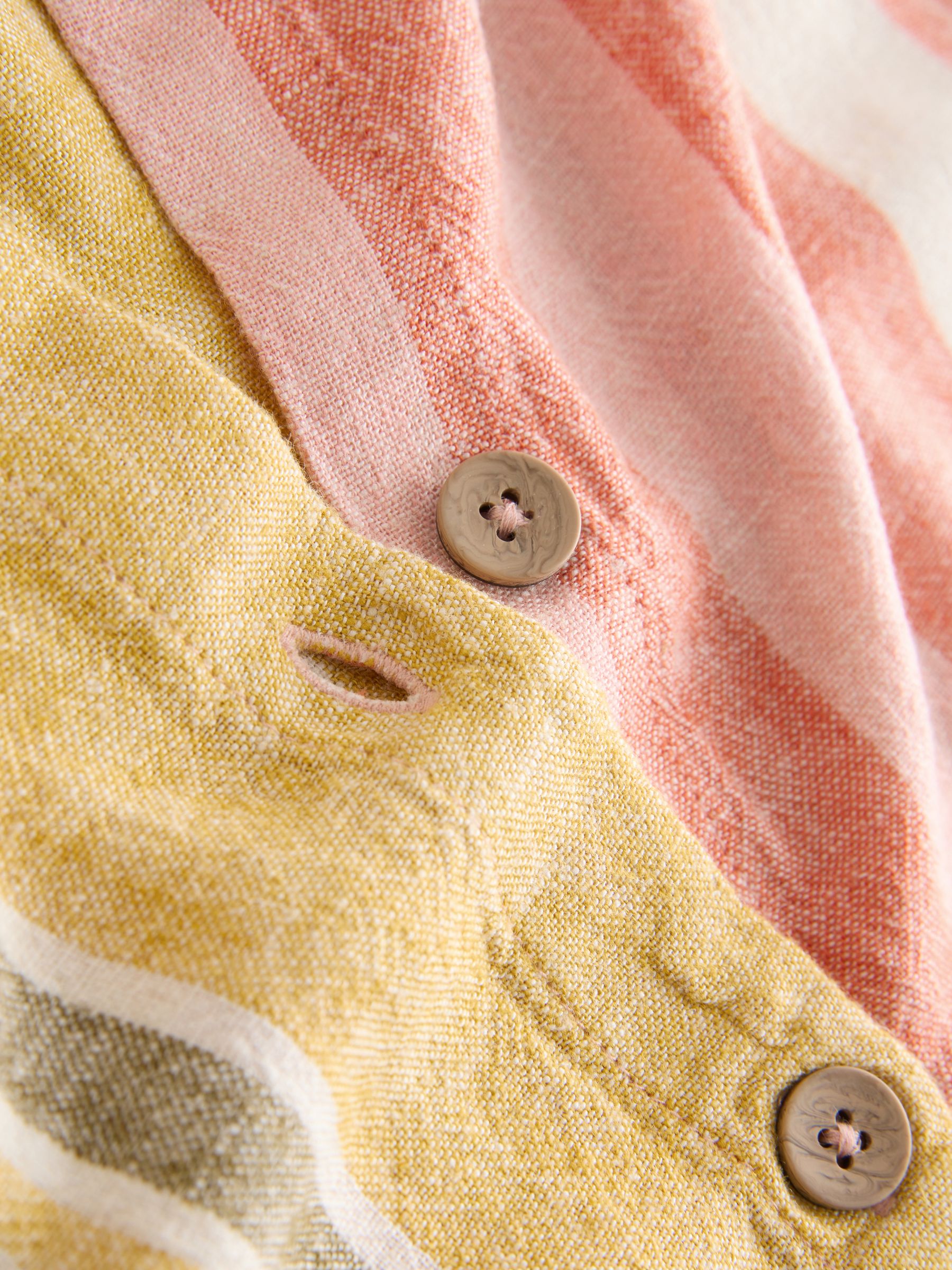 Buy Rust/Pink Stripe Button Through Summer Dress (3mths-10yrs) from the ...