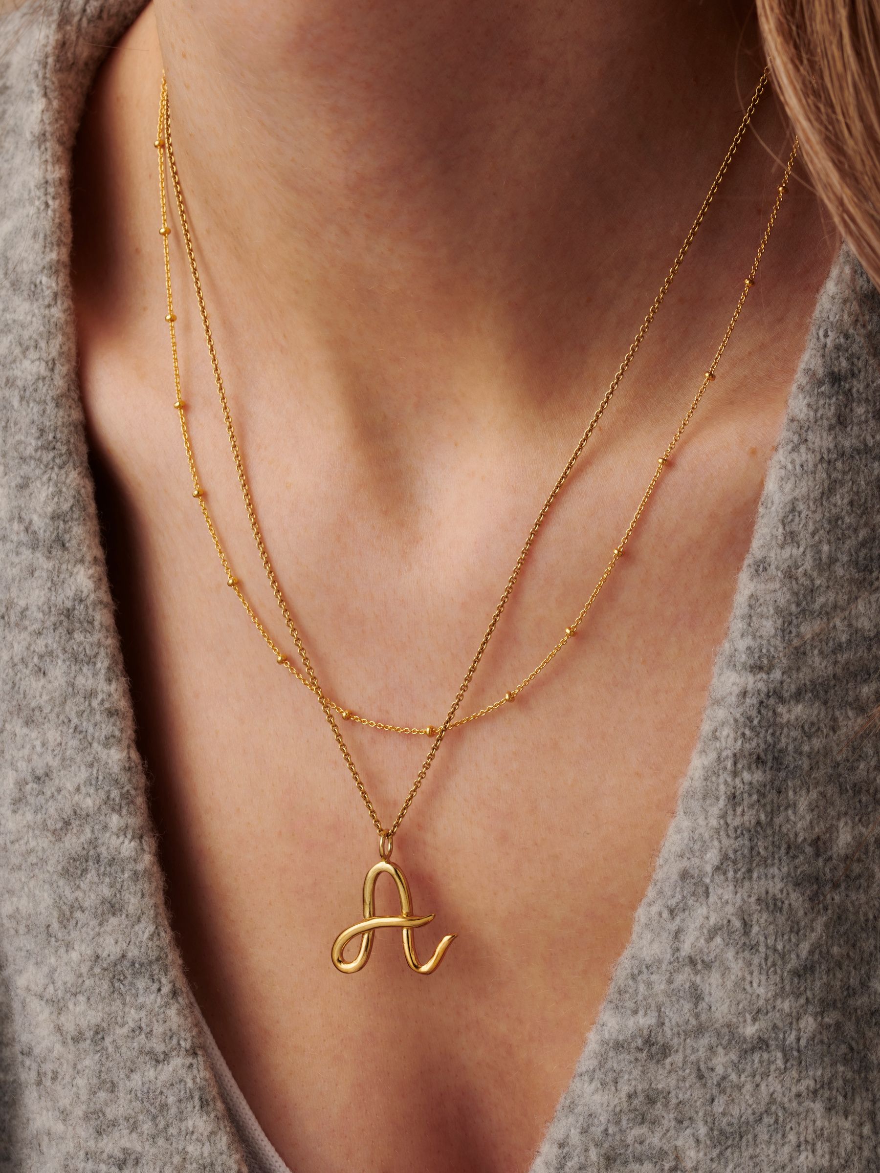 Buy Posh Totty Designs Personalise Gold Tone Large initial Necklace ...