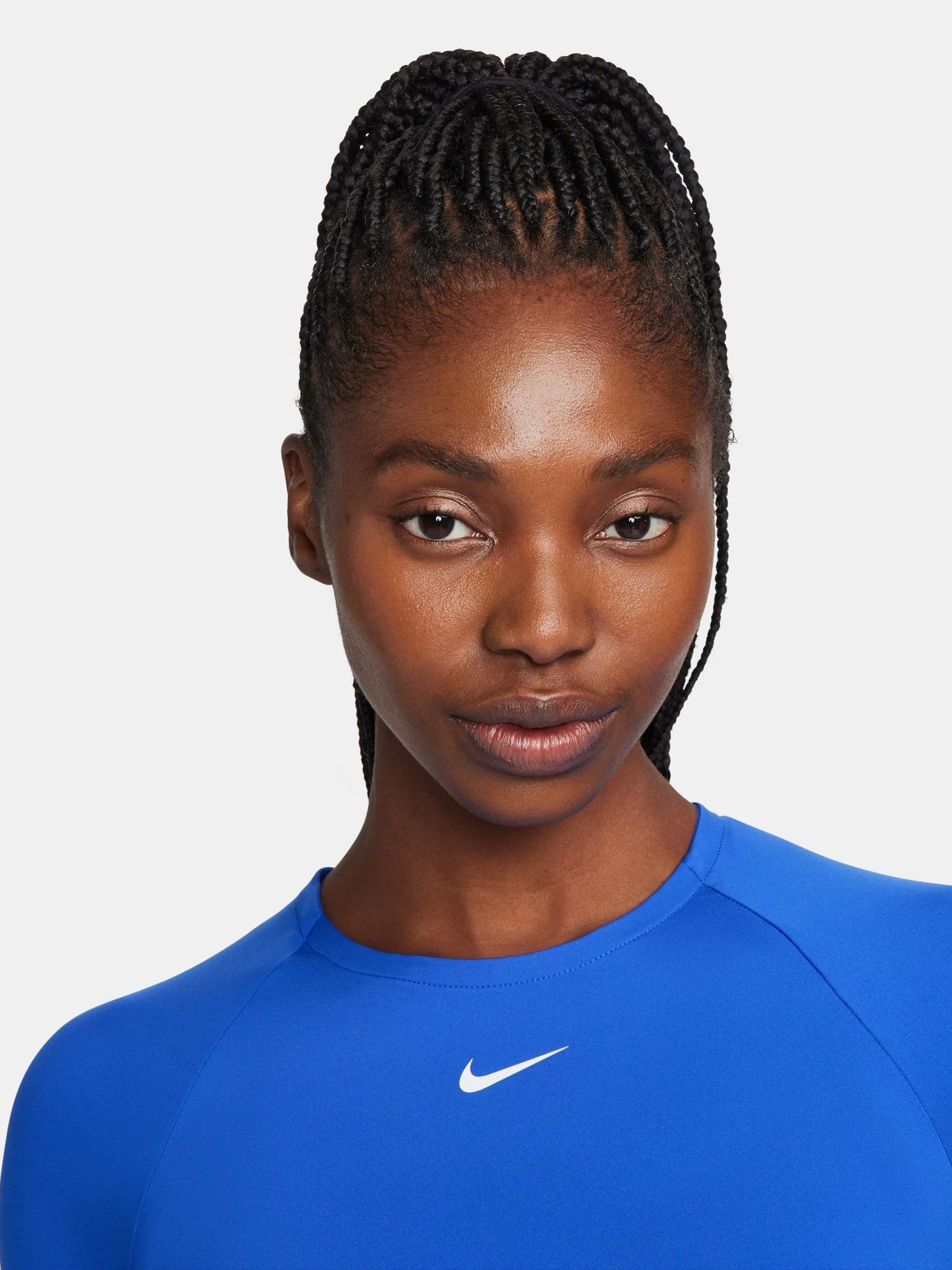 Buy Nike Blue DriFIT Pro Cropped Long Sleeve Sweat Top from the Next UK ...