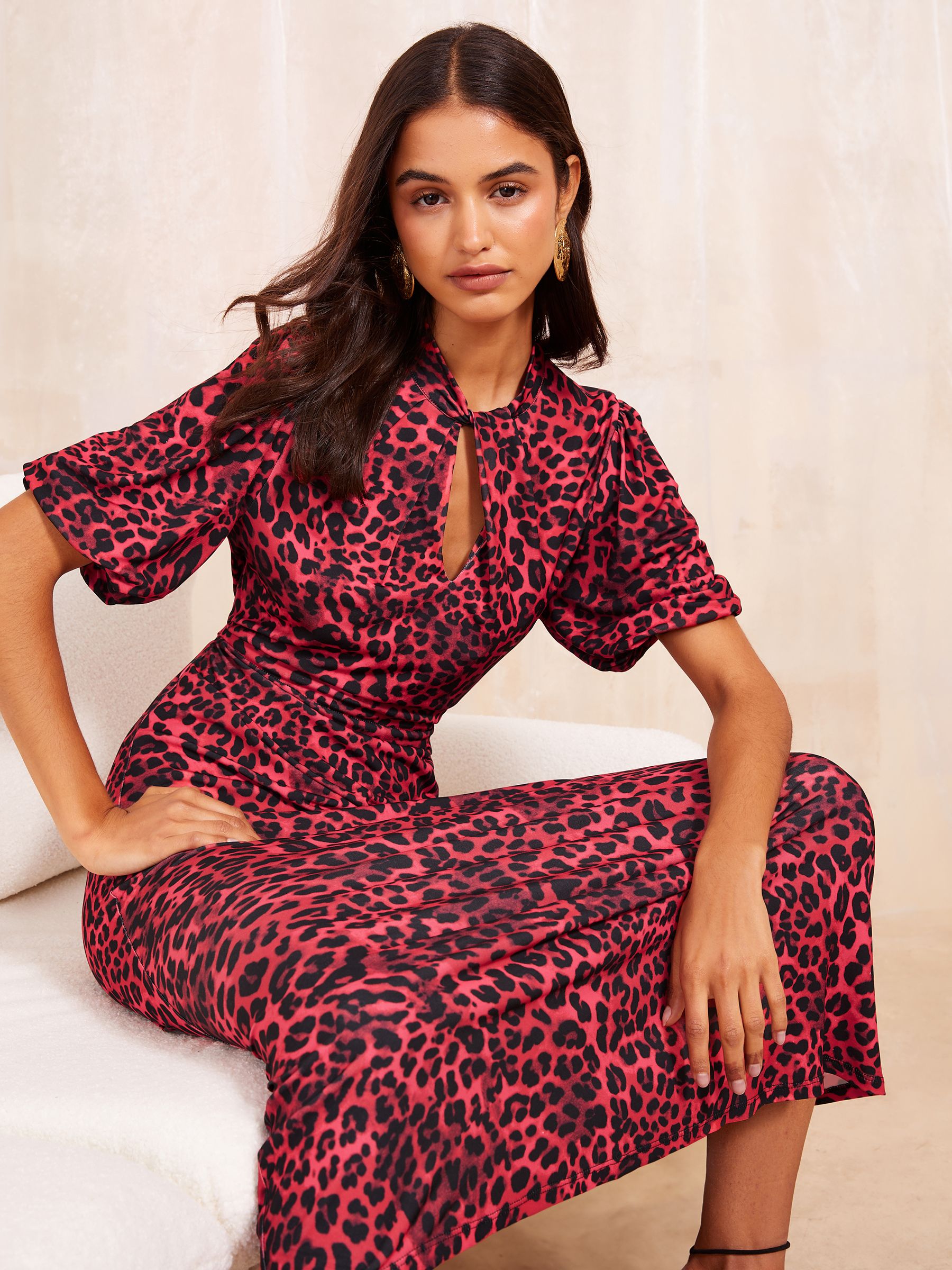 Buy Friends Like These Red ITY Twist Front Keyhole Midi Dress from the ...
