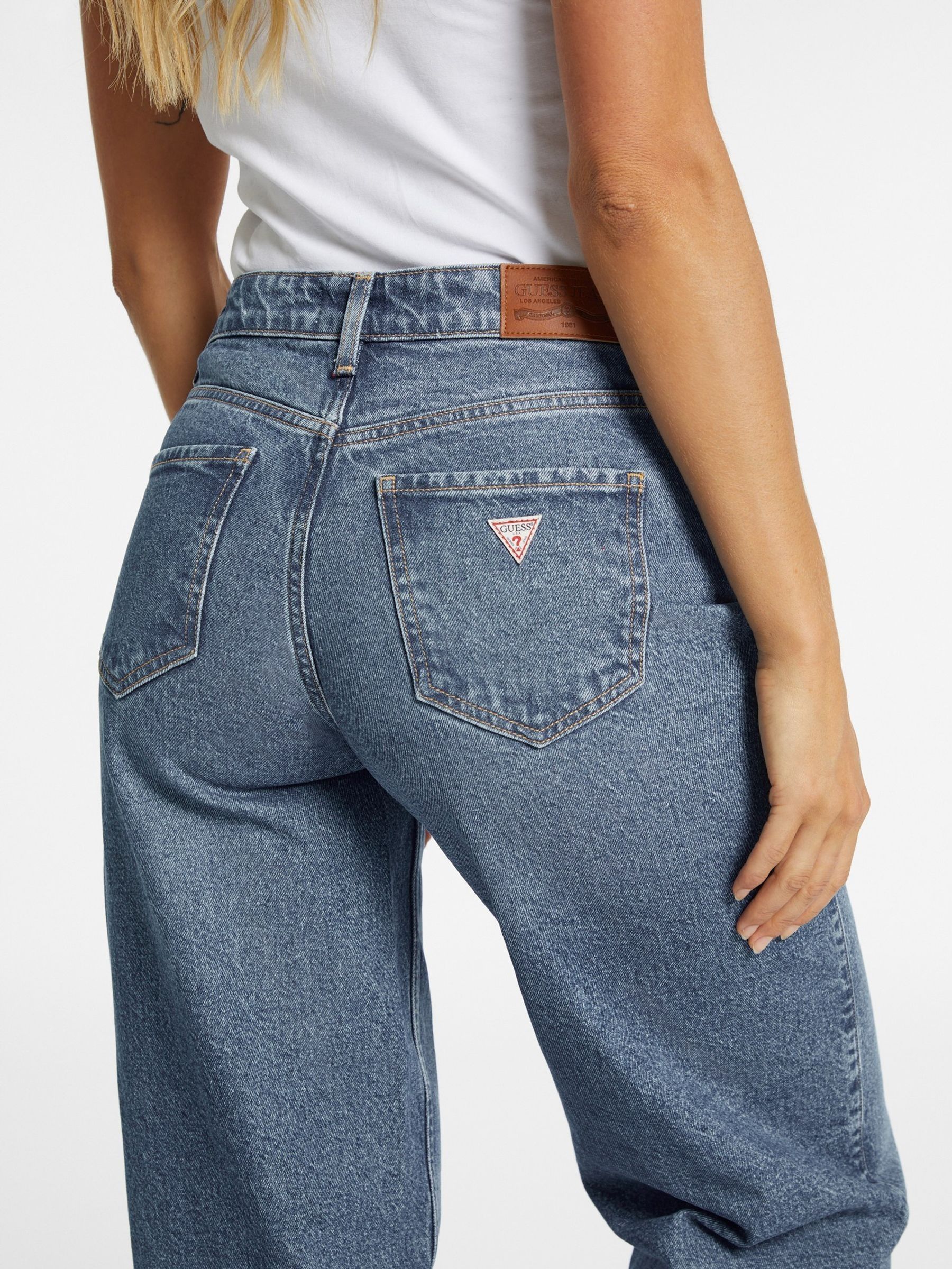 Buy GUESS JEANS Medium Wash Blue Stretch Wide Leg Denim Jeans from the ...