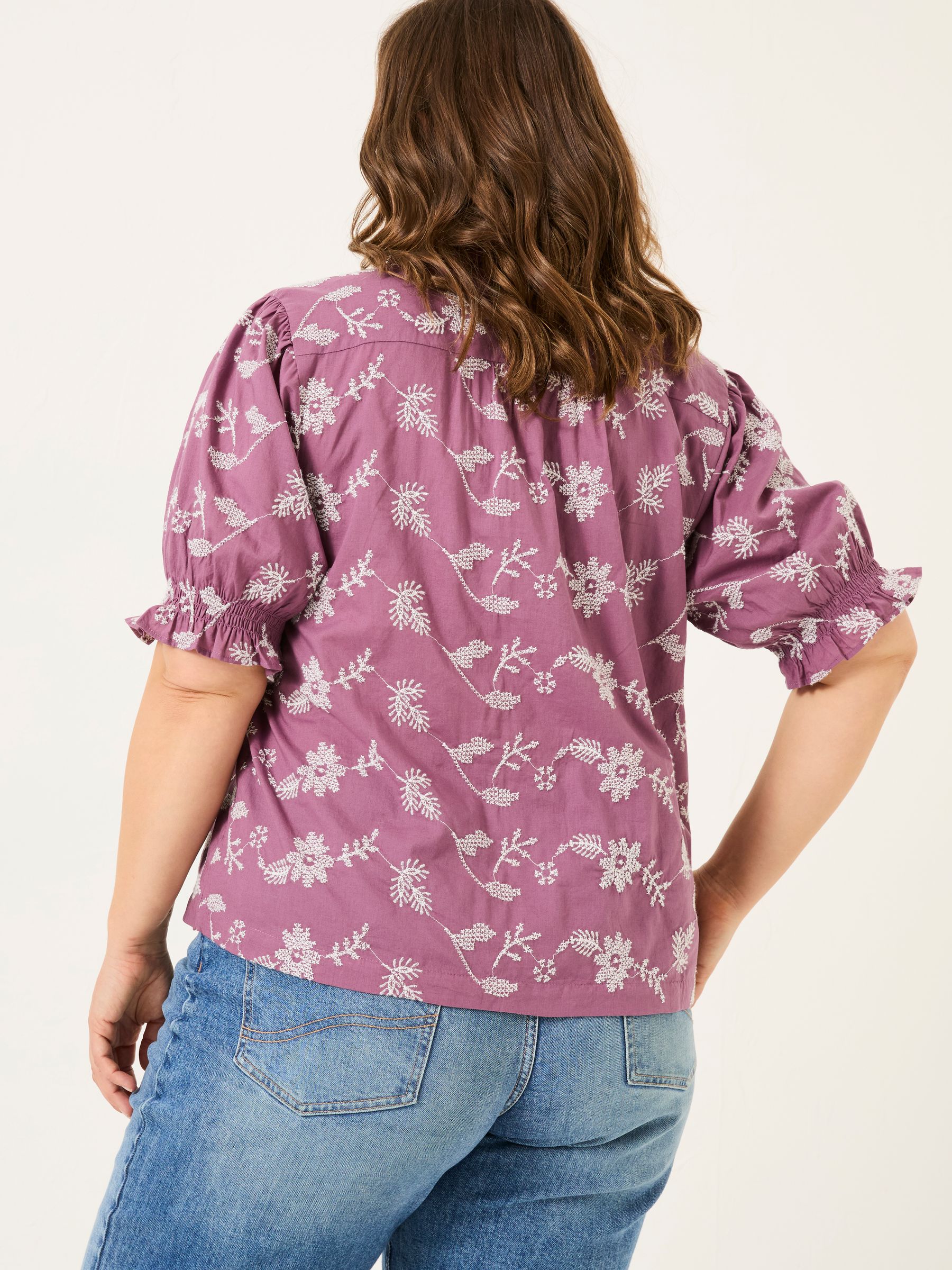 Buy FatFace Dusky Purple Kat 100% Cotton Embroidered Shirt from the ...