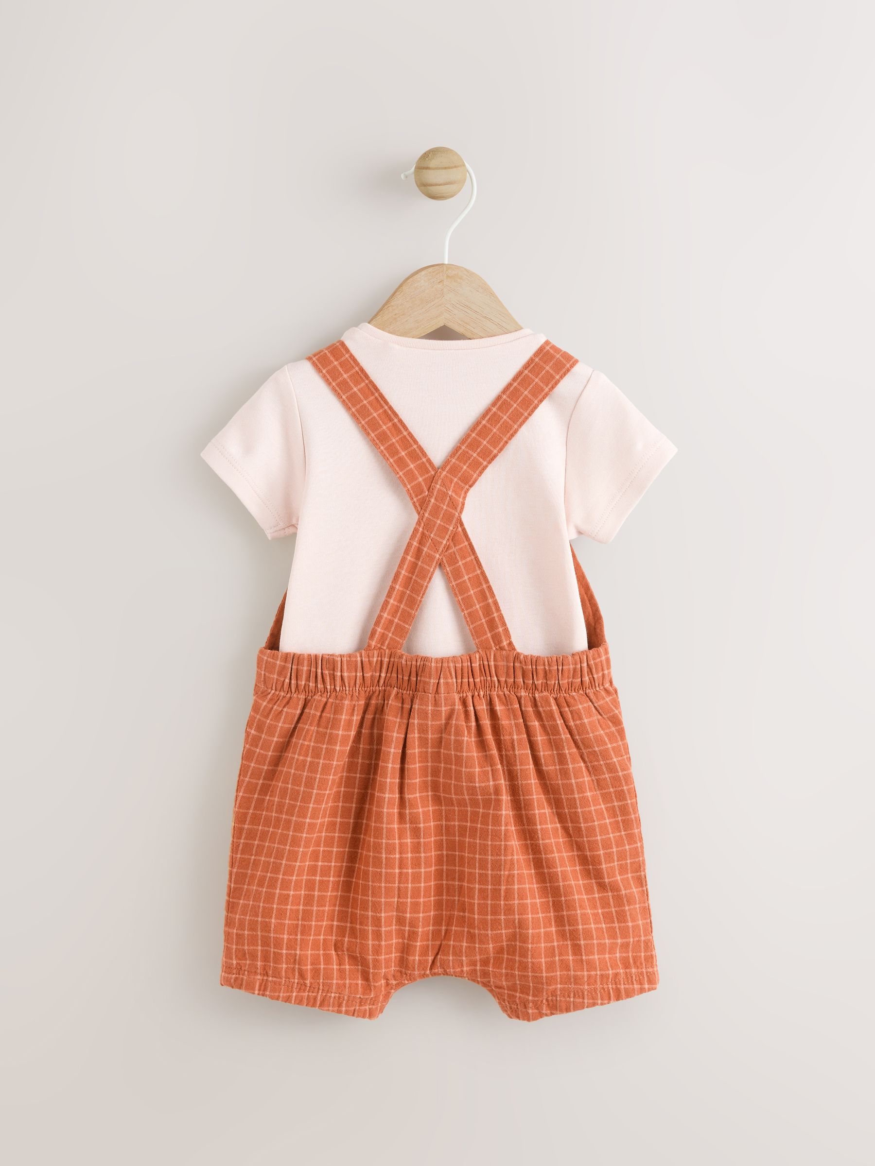 Buy Rust Brown Woven Dungaree and Bodysuit Set (0mths-2yrs) from the ...