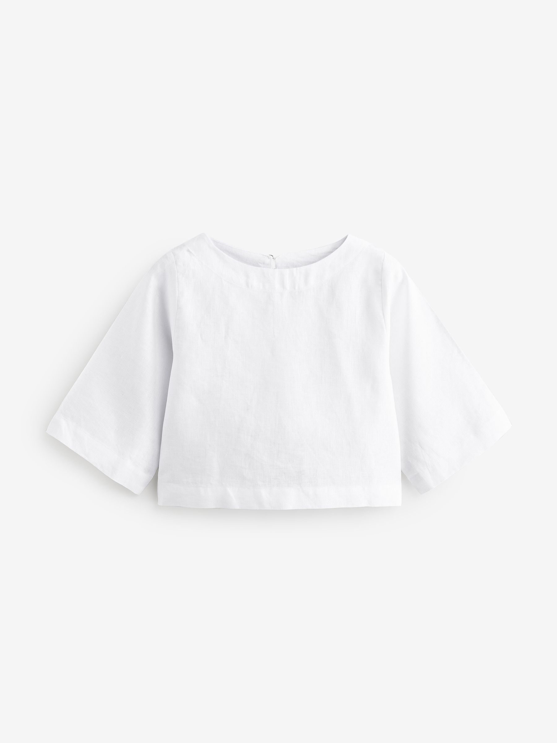Buy White Premium 100% Linen Boxy Short Sleeve Blouse from the Next UK ...
