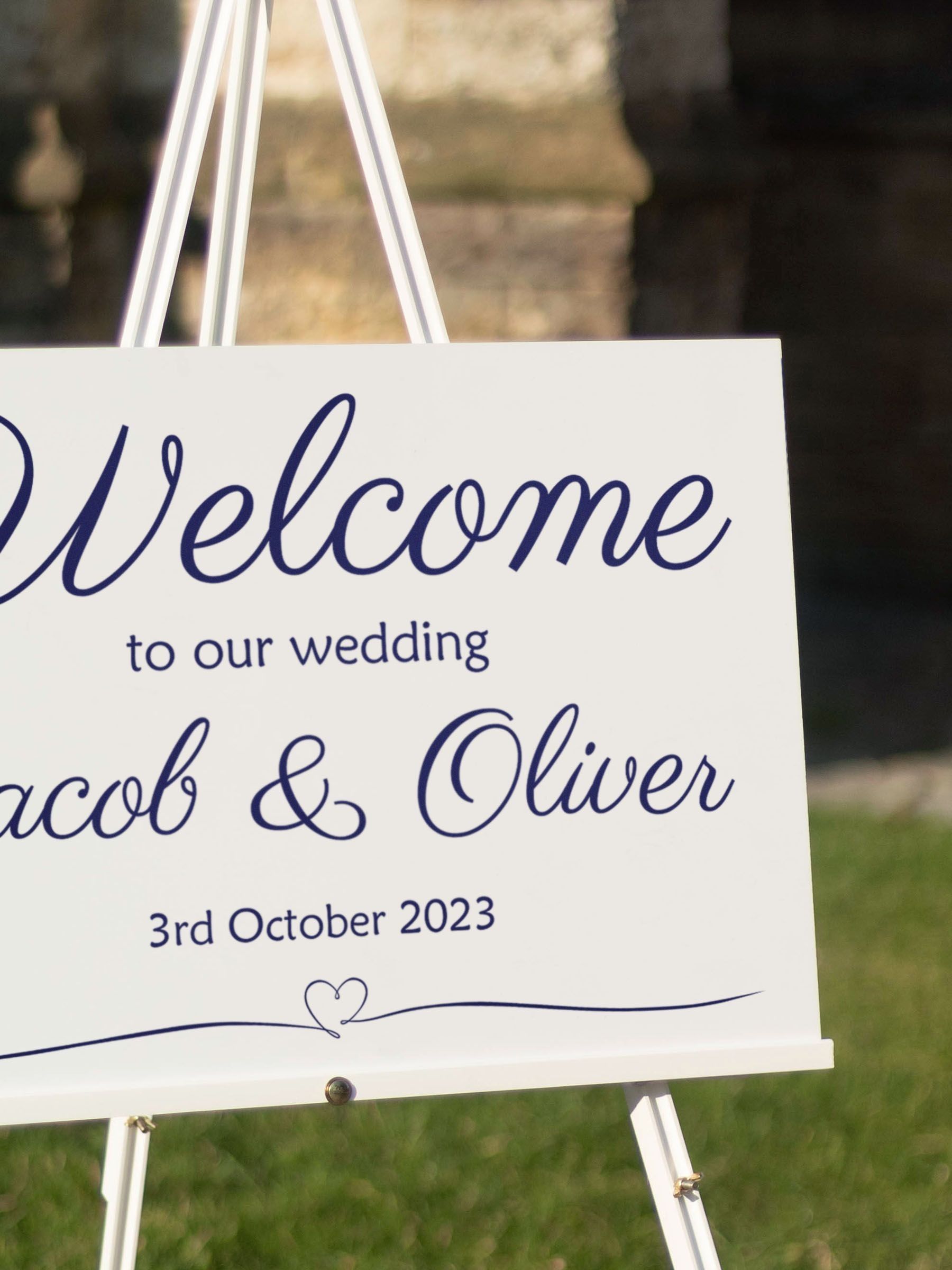 Buy Personalised Wedding White Welcome Sign by Jonnys Sister from the ...