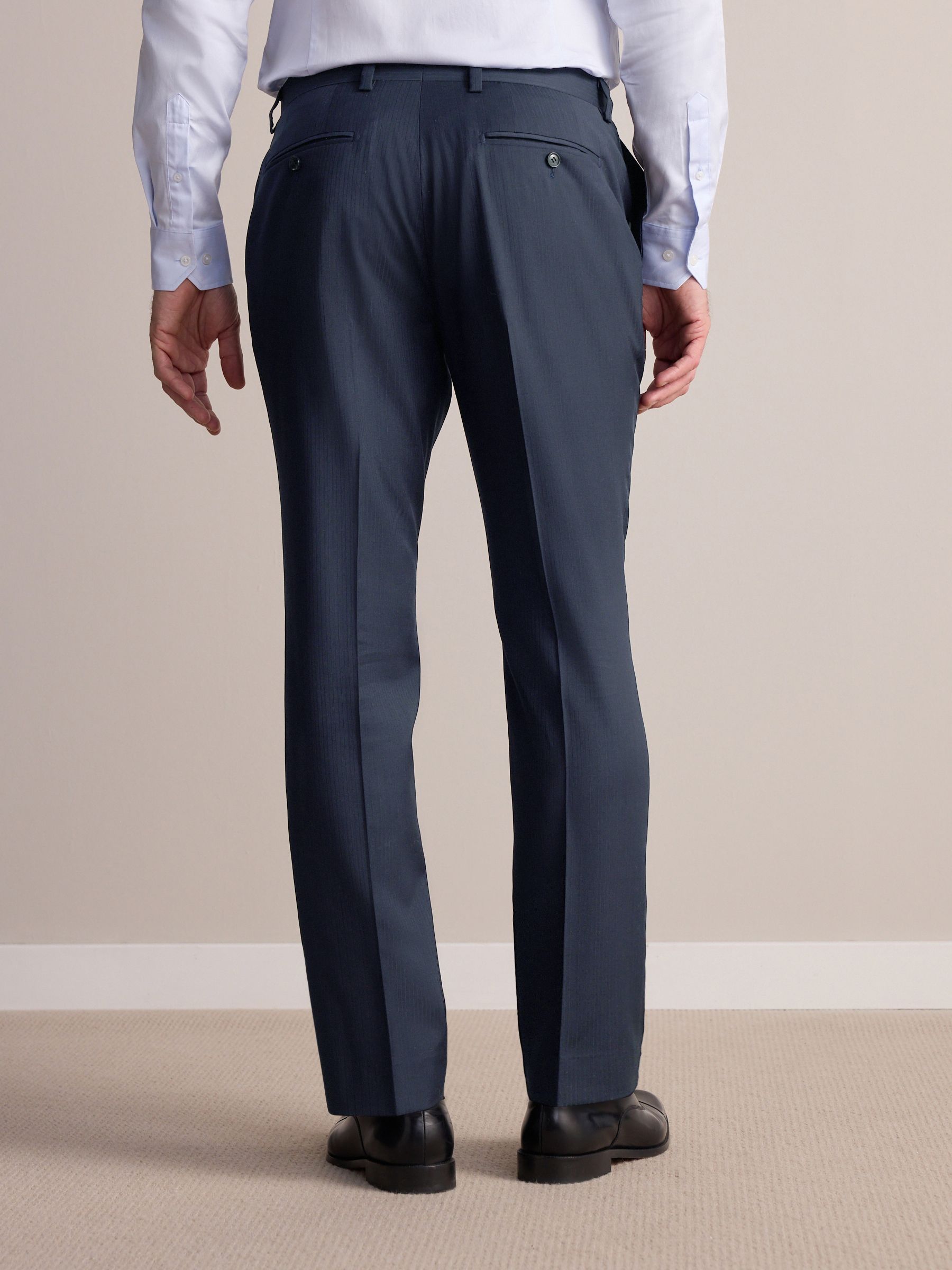 Buy Navy Blue Slim Fit Signature Marzotto Italian Wool Fabric Suit ...