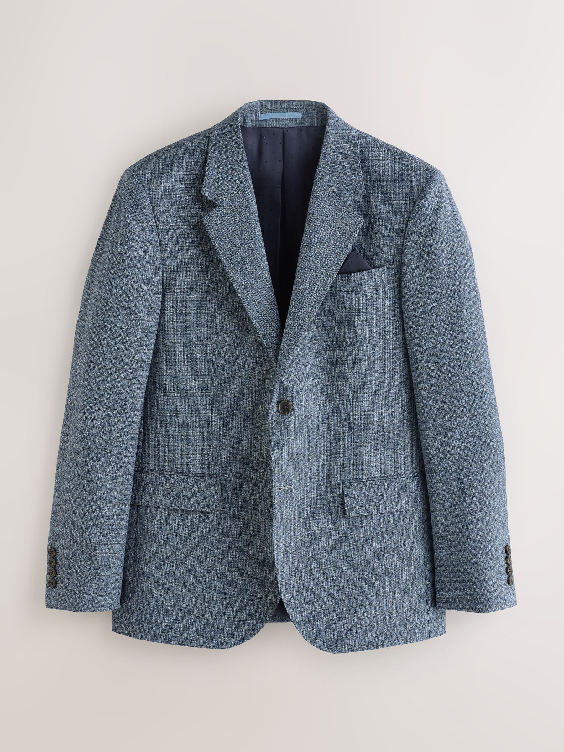 Buy Grey Slim Fit Signature Texture Marzotto Italian Fabric 100% Wool ...