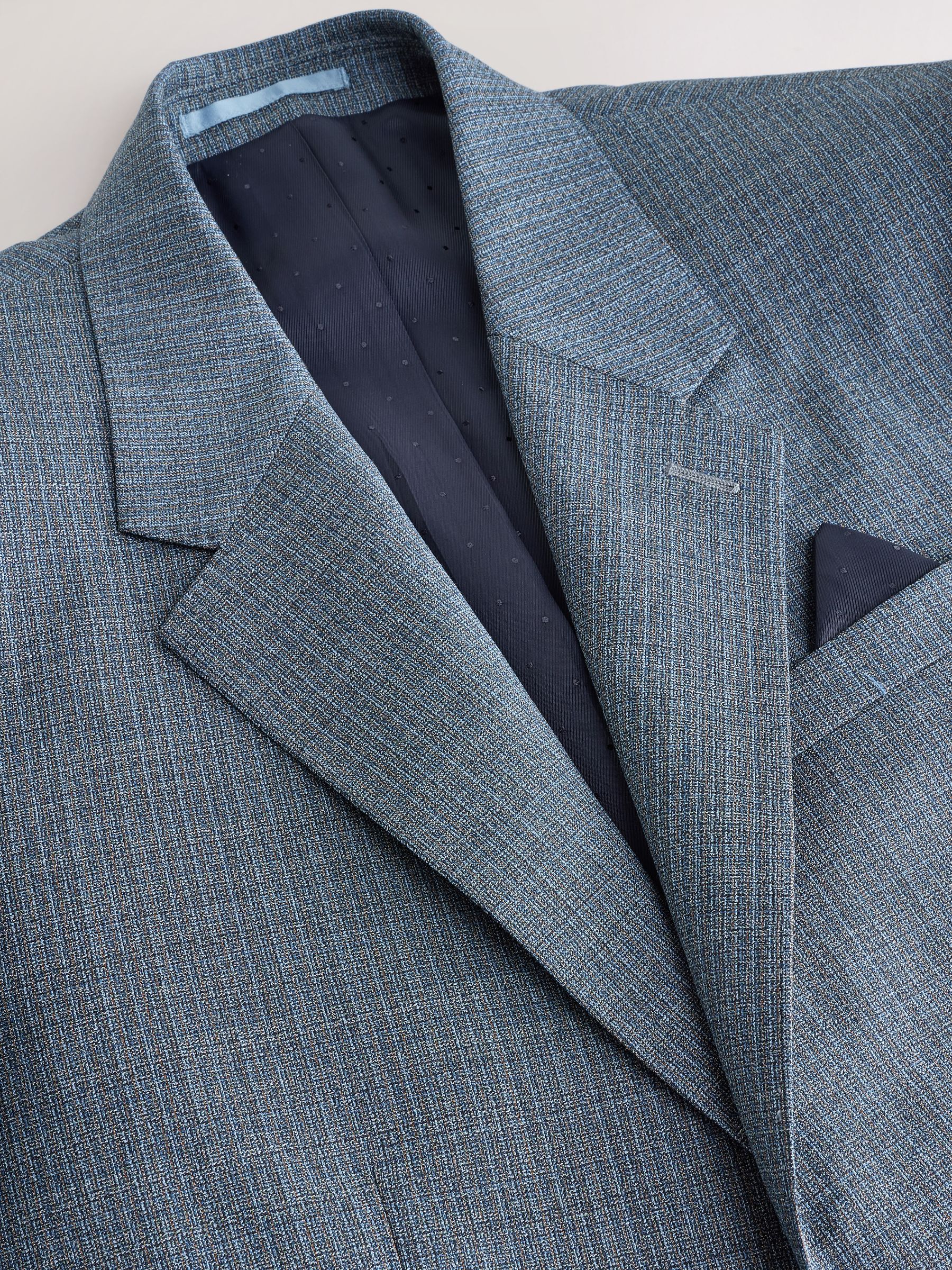 Buy Grey Slim Fit Signature Texture Marzotto Italian Fabric 100% Wool ...