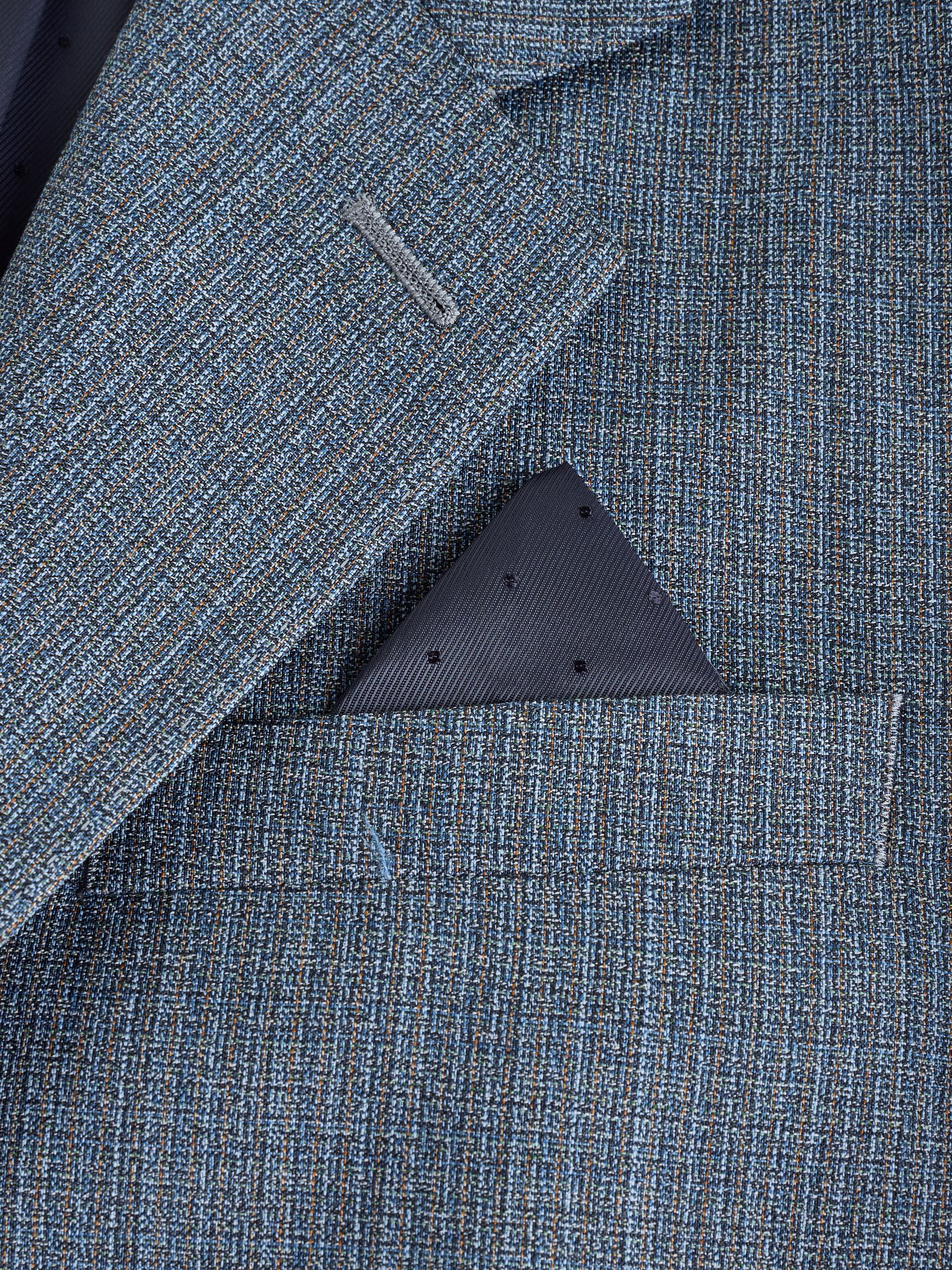 Buy Grey Slim Fit Signature Texture Marzotto Italian Fabric 100% Wool ...