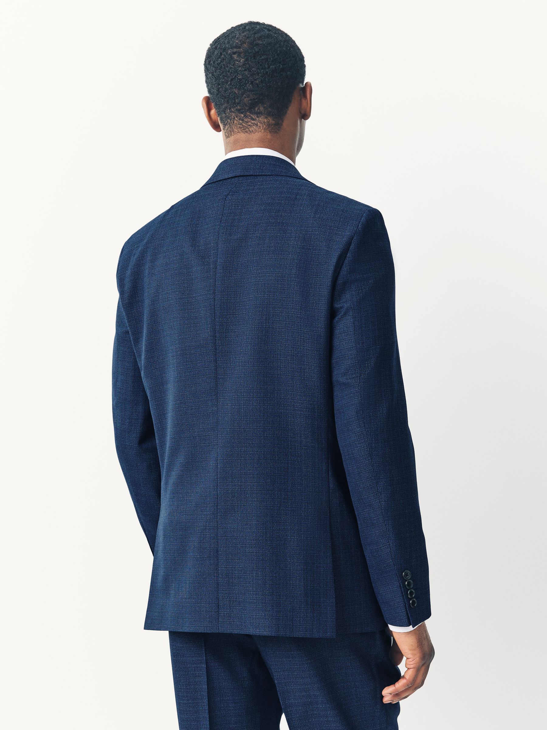 Buy Blue Tailored Fit Textured Wool Blend Suit Jacket from the Next UK ...