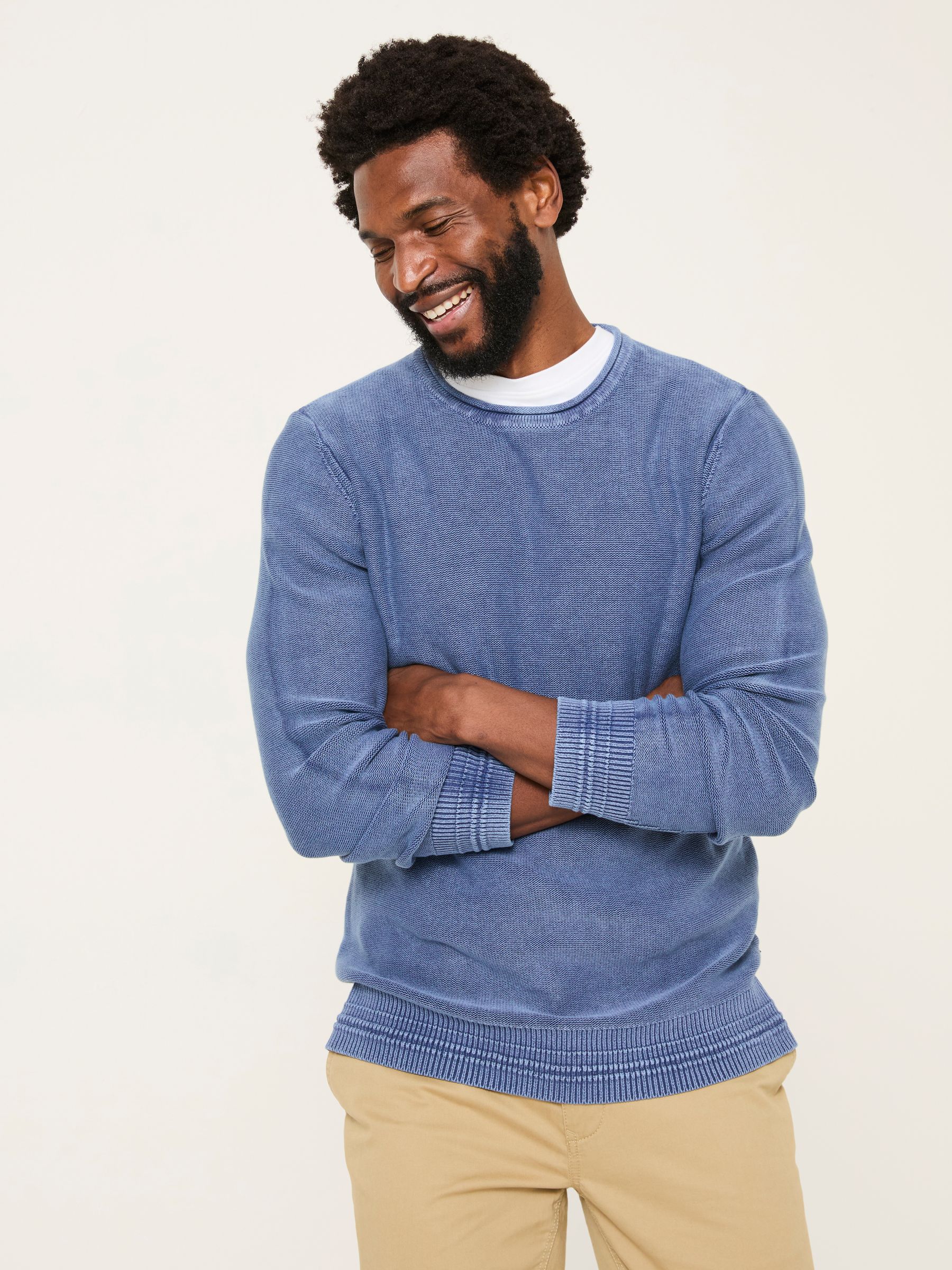Buy FatFace French Navy Berwick Laundered Crew Neck Jumper from the ...