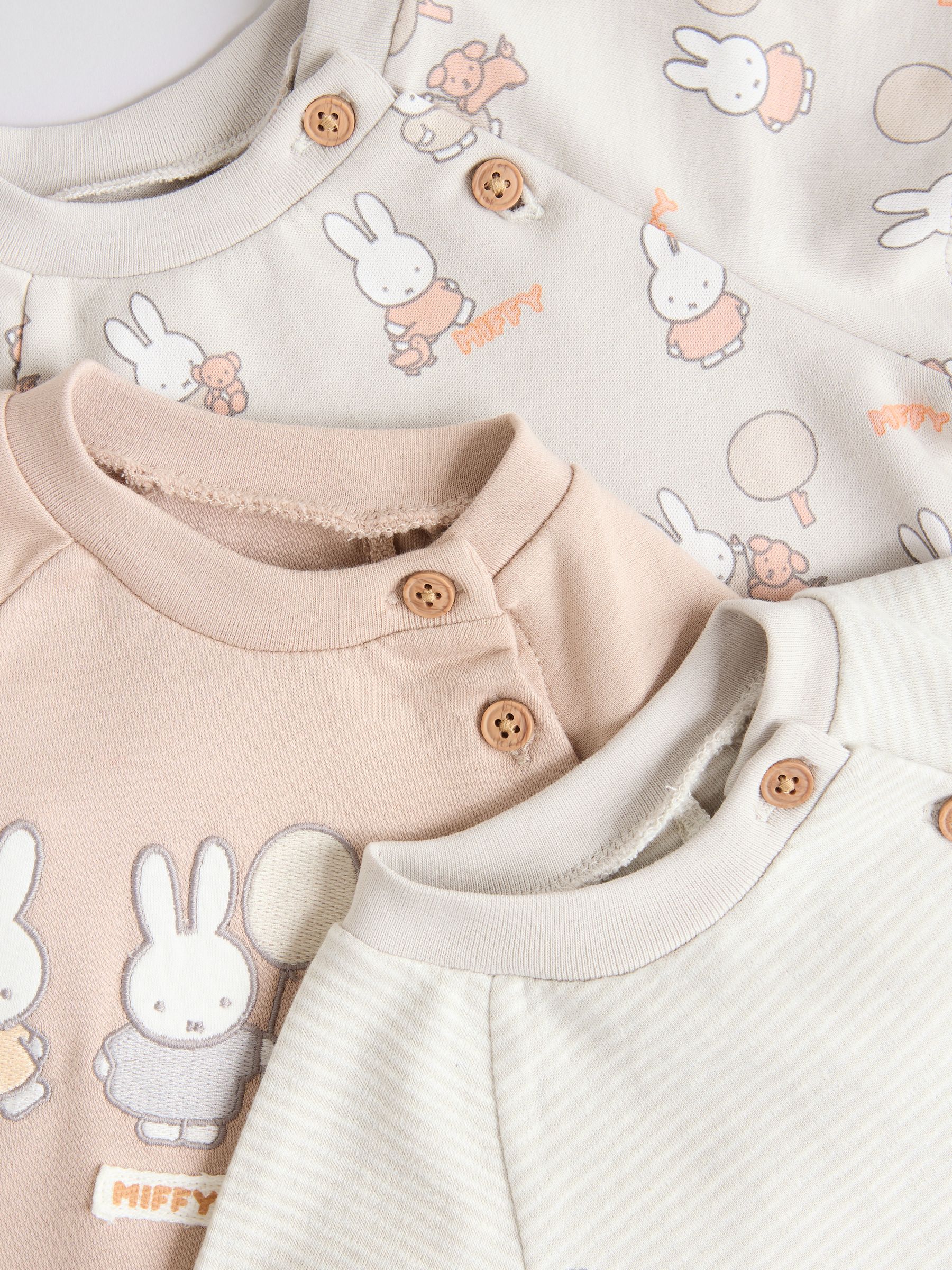 Buy Neutral Miffy Miffy 3 Pack Baby Romper (0mths-2yrs) from the Next ...