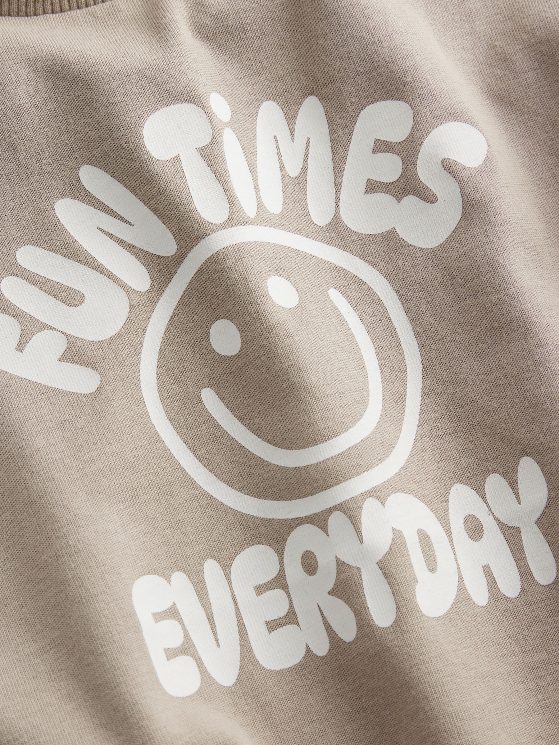 Buy Neutral Fun Times Simple Short Sleeve T-Shirt (3mths-7yrs) from the ...