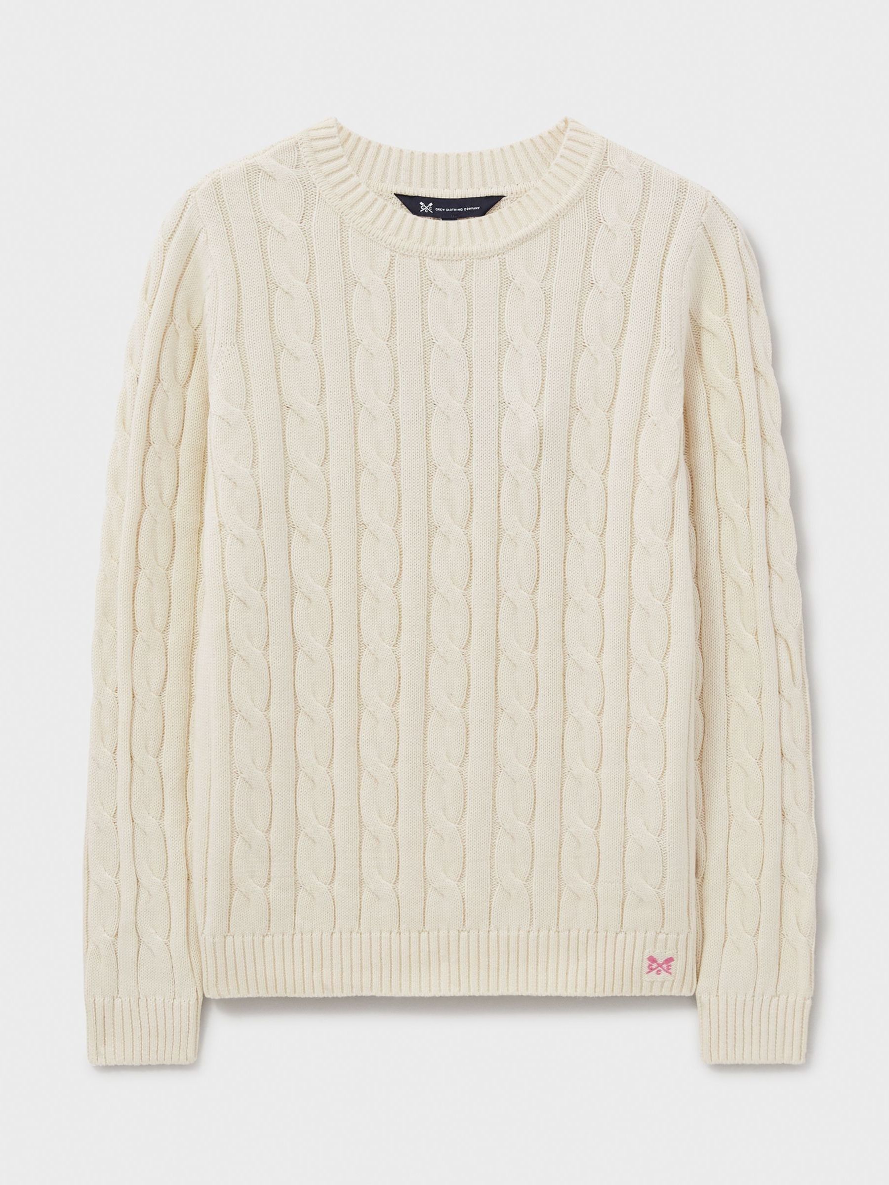 Buy Crew Clothing Cream Chunky Cable Knit Crew Neck Jumper from the ...