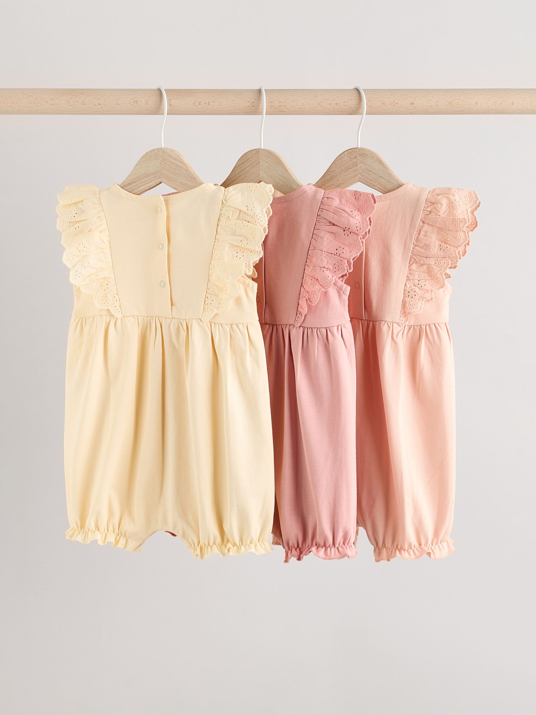 Buy Neutral - 3 Pack Baby Bloomer 100% Cotton Rompers from Next Ukraine