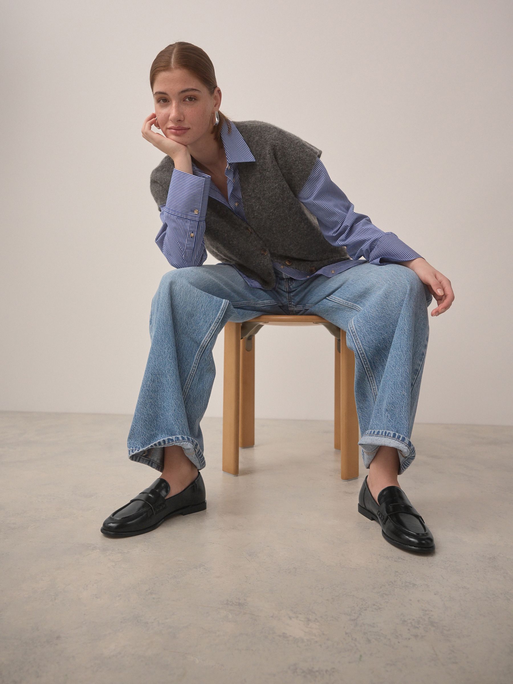 Buy Black Standard Fit Round Toe Penny Loafers from the Next UK online shop