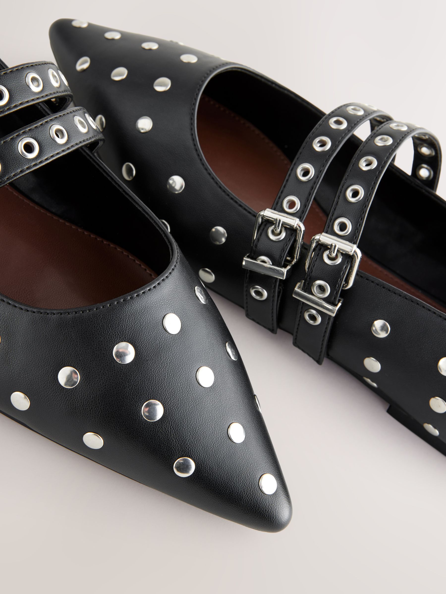 Buy Black Standard Fit Forever Comfort® Point Toe Stud Mary Jane Shoes from the Next UK online shop