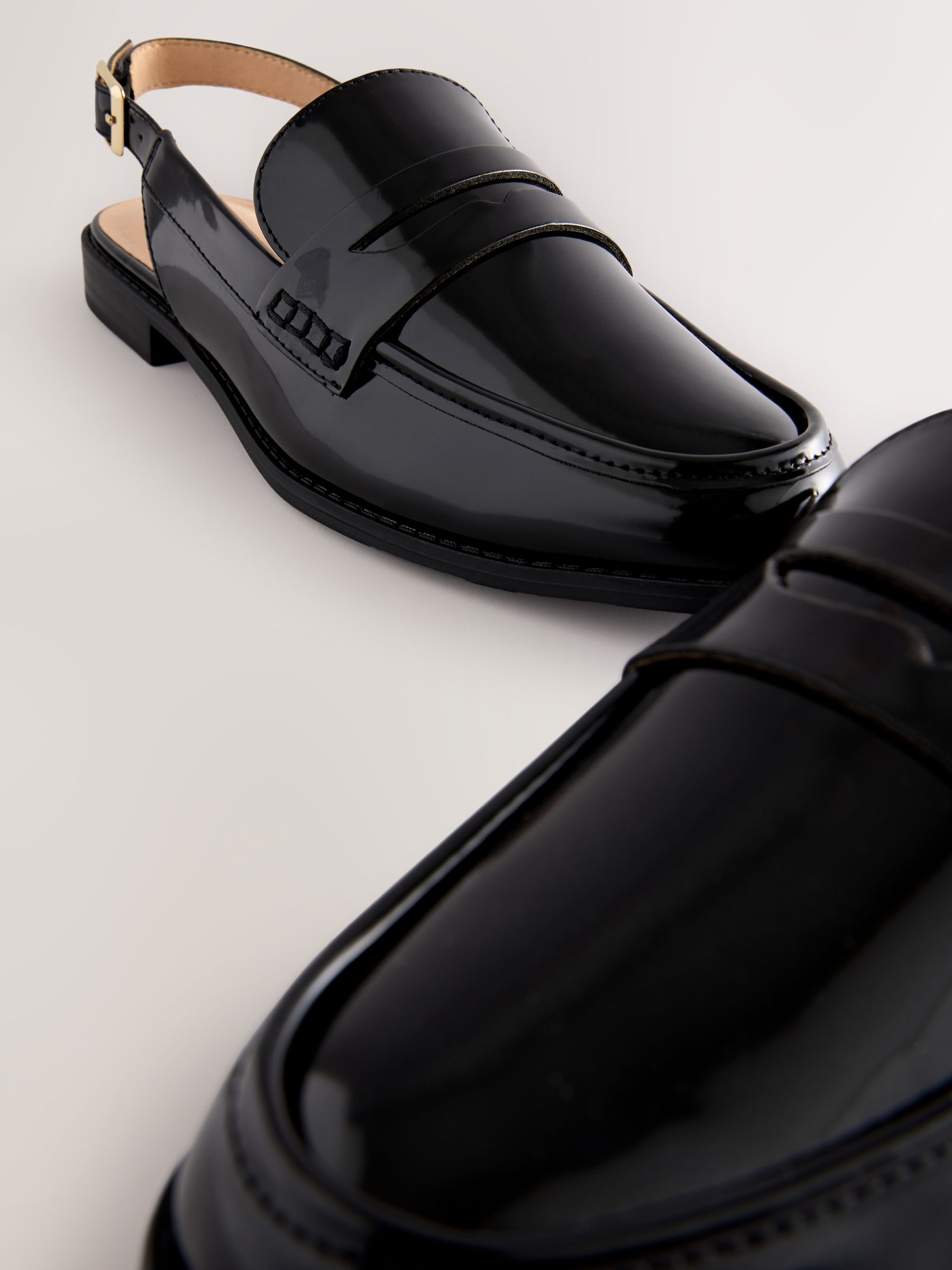 Buy Black Standard Fit Forever Comfort® Round Toe Slingback Loafers ...