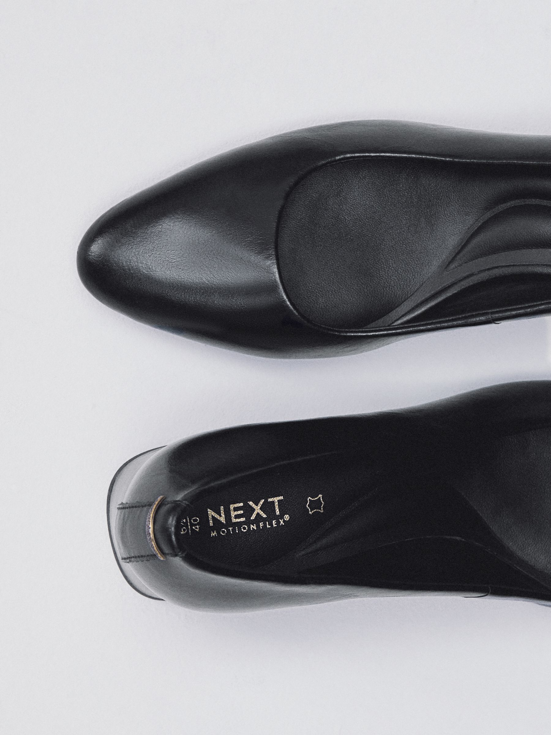 Buy Black Standard/Wide Fit Leather Court Shoes from the Next UK online ...