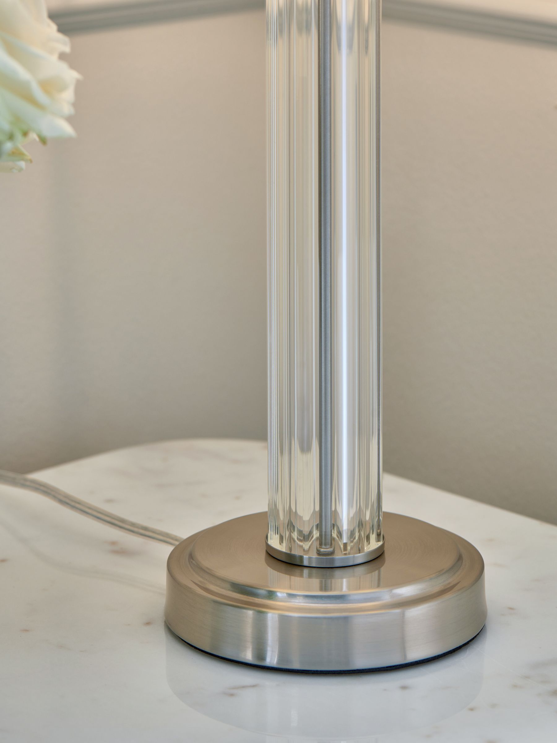 Buy Lipsy Brushed Silver Glass Table Lamp from the Next UK online shop
