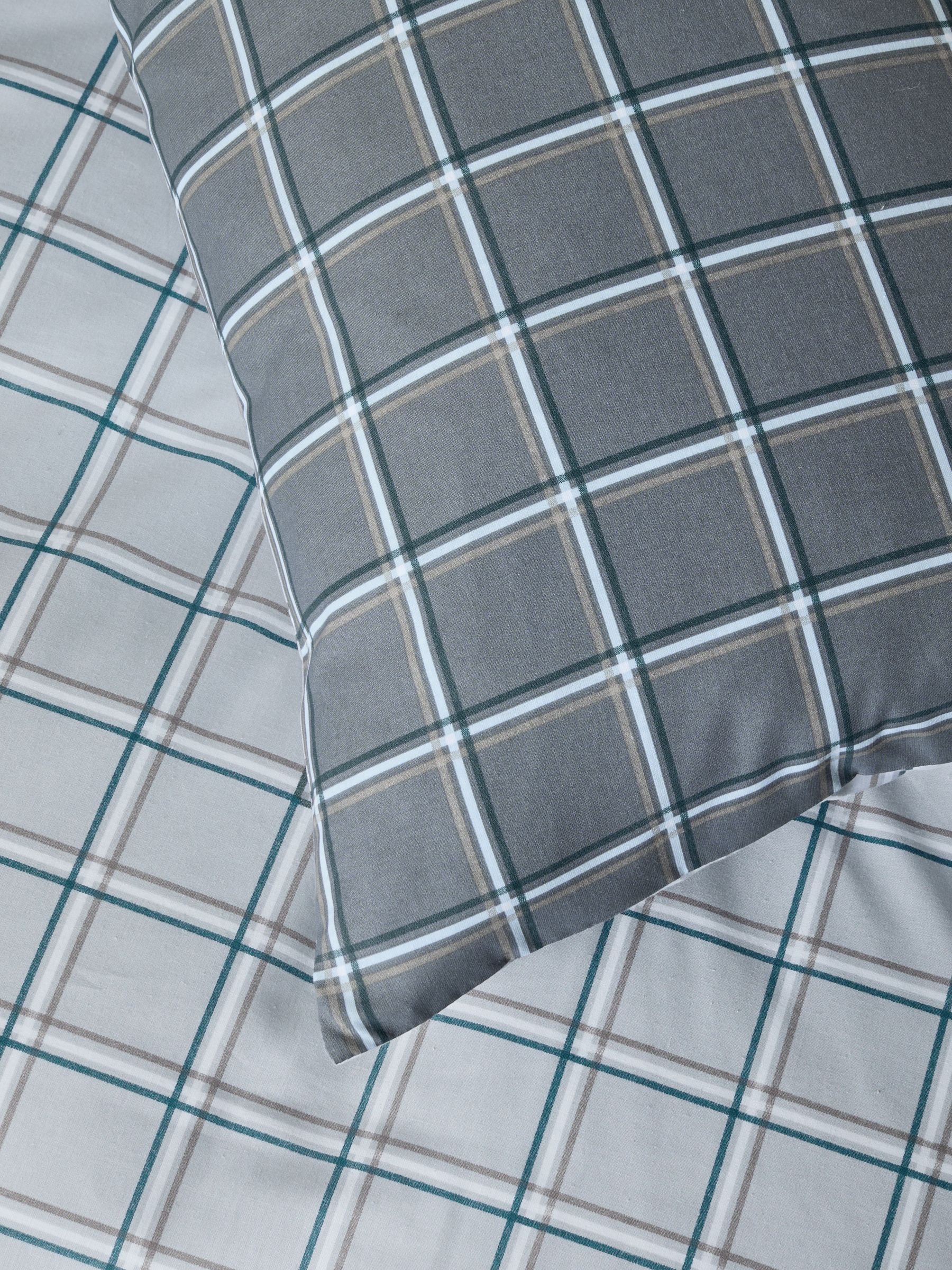 Buy Grey Reversible Check Duvet Cover and Pillowcase Set from the Next ...