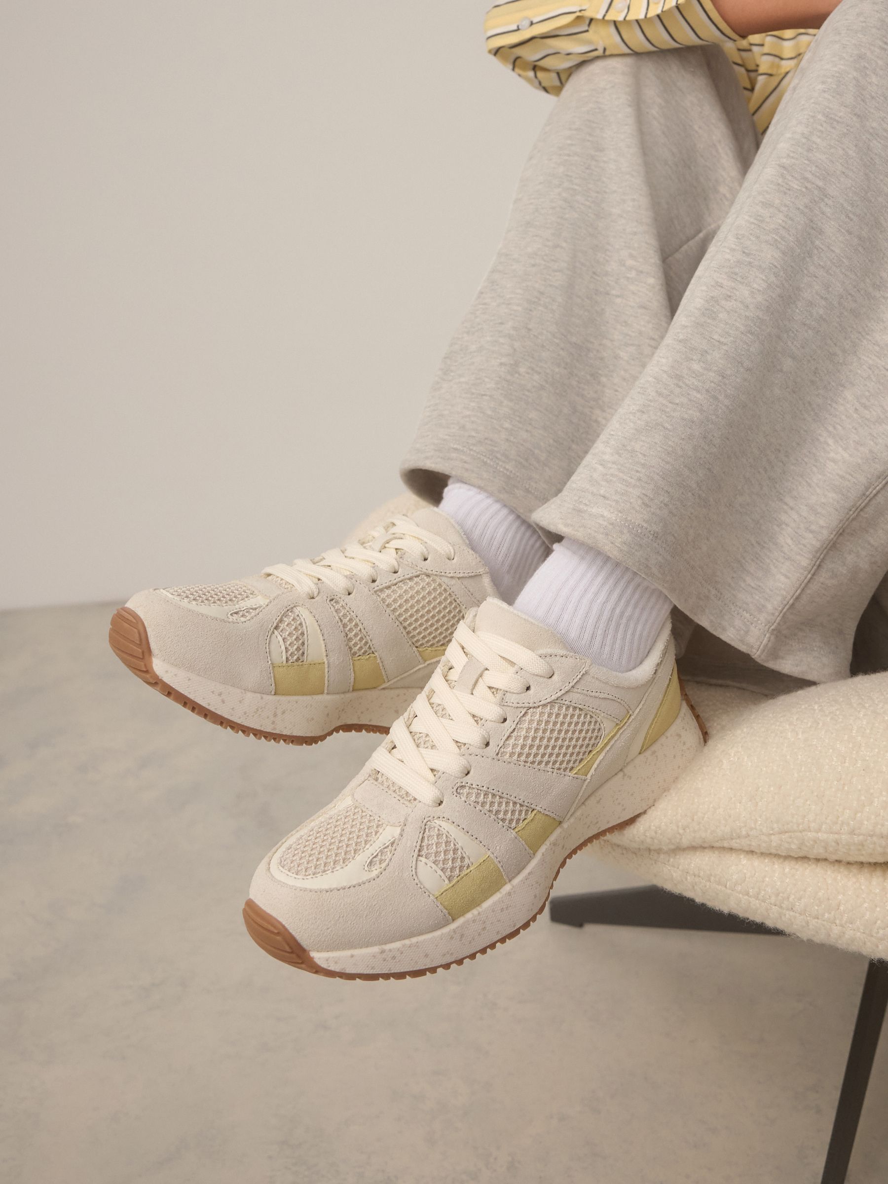 Buy Neutral Standard Fit Forever Comfort® Leather Suede Panel Detail ...