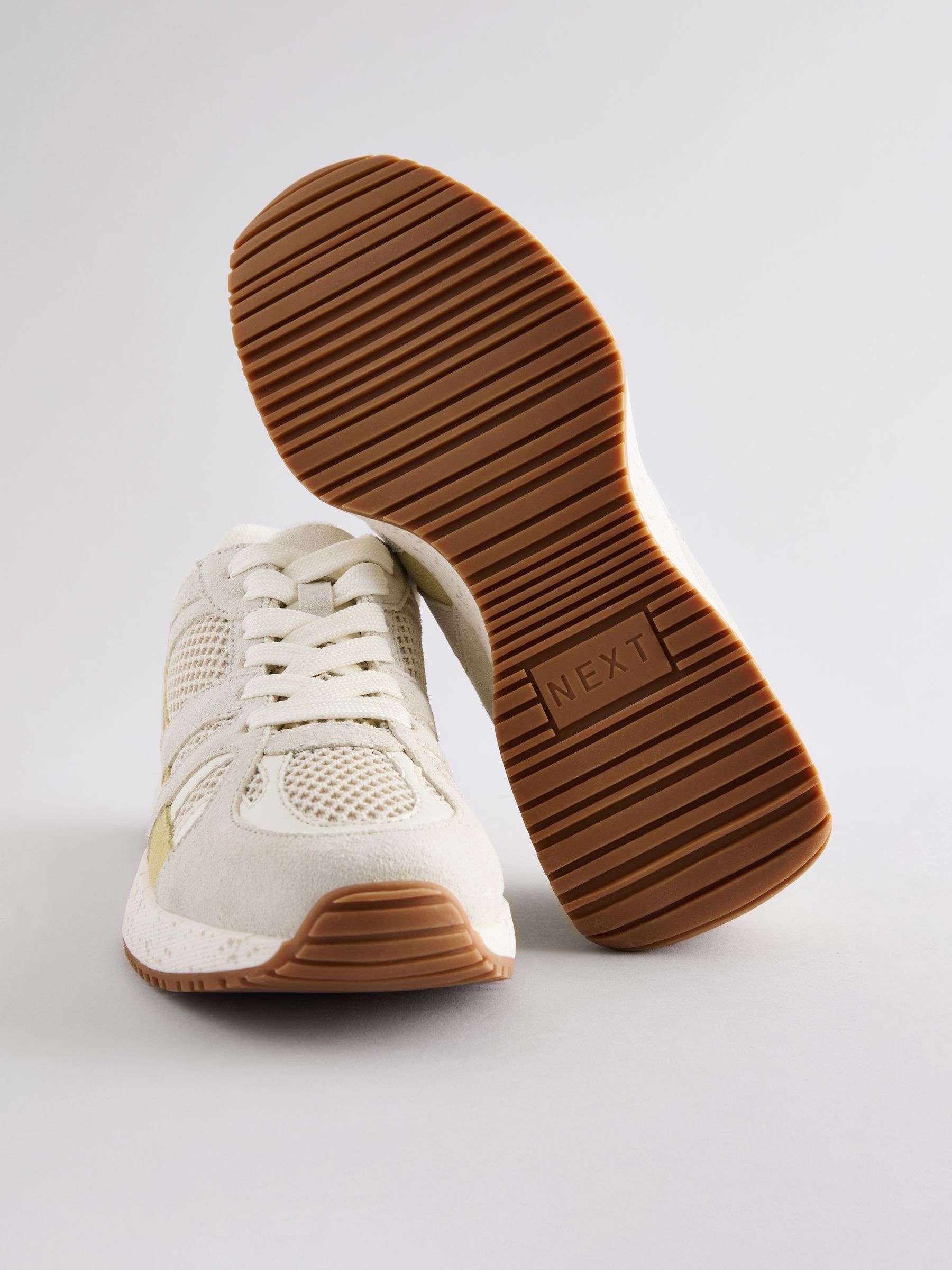 Buy Neutral Standard Fit Forever Comfort® Leather Suede Panel Detail ...