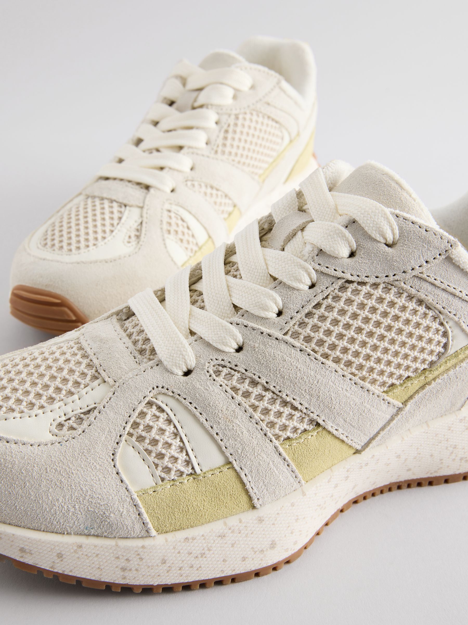 Buy Neutral Standard Fit Forever Comfort® Leather Suede Panel Detail ...