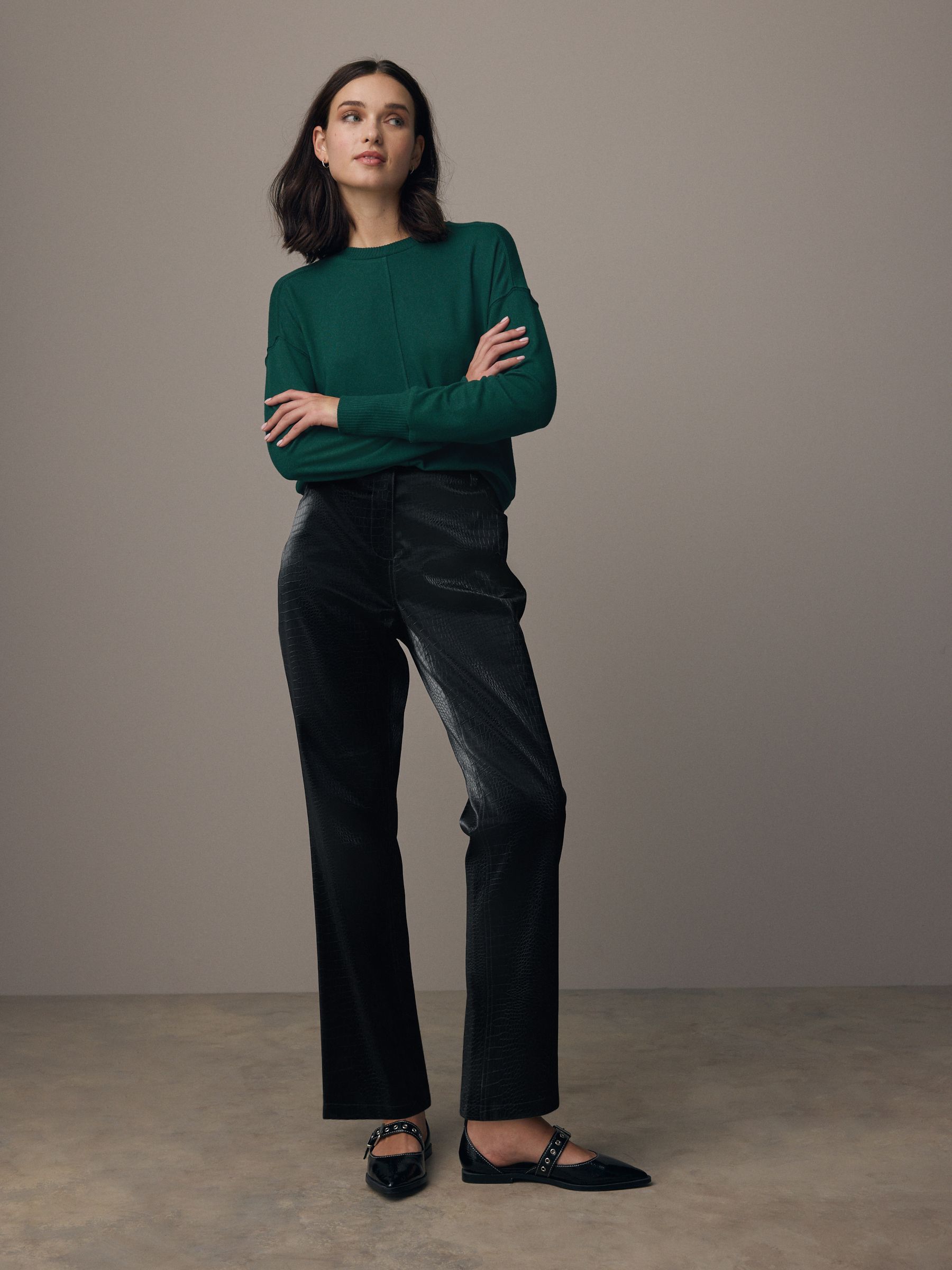 Buy Forest Green Soft Touch Cosy Seam Crew Neck Jumper from the Next UK ...