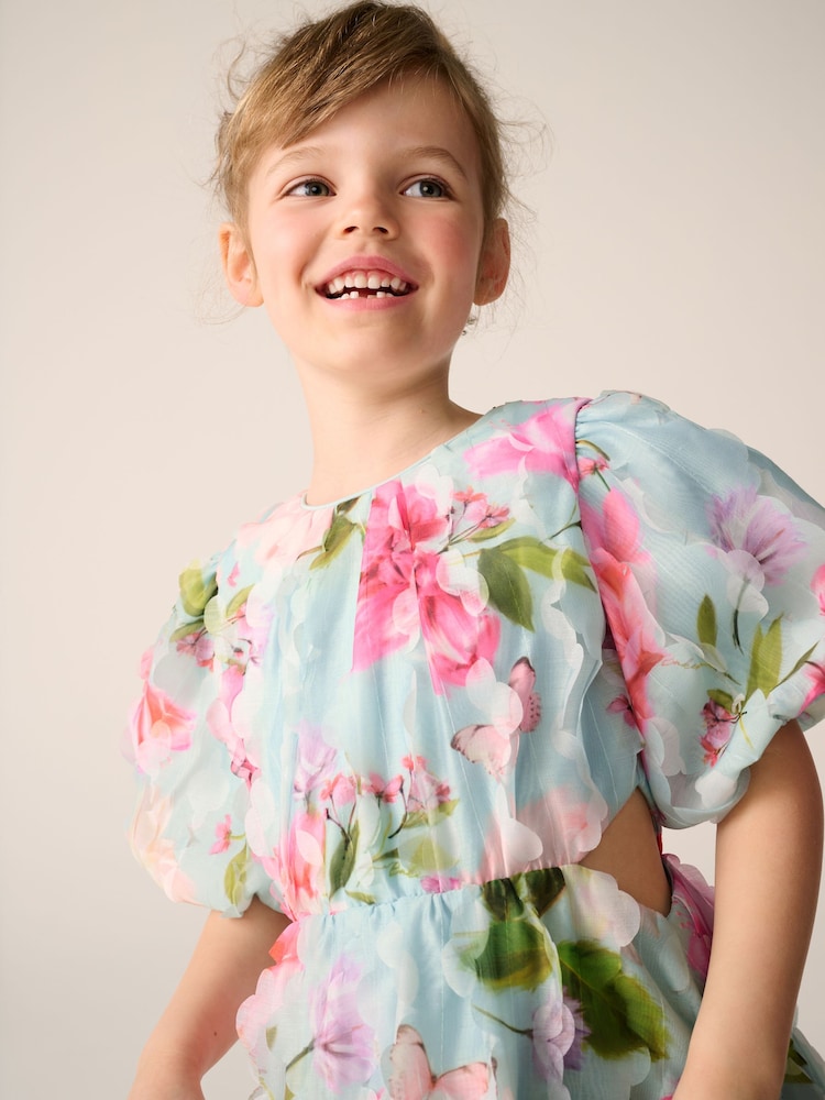 Buy Baker by Ted Baker Mint Green 3D Floral Puff Sleeve Dress from Next Bahrain