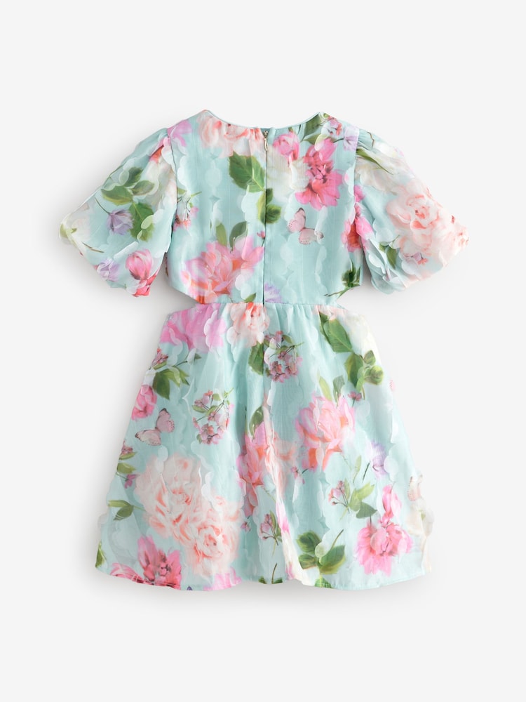 Buy Baker by Ted Baker Mint Green 3D Floral Puff Sleeve Dress from Next Bahrain