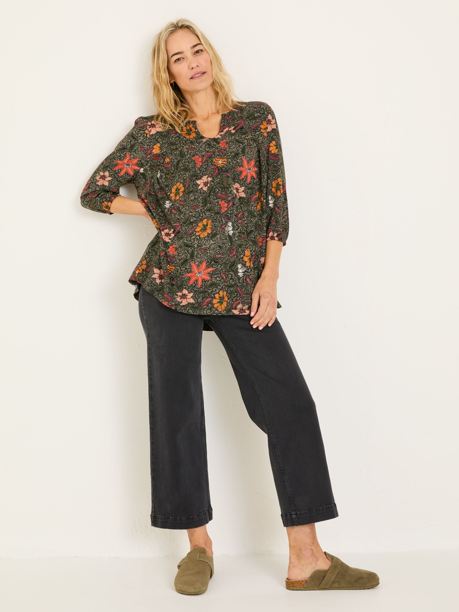 Buy FatFace Enya Black Detail Floral Tunic from the Next UK online shop