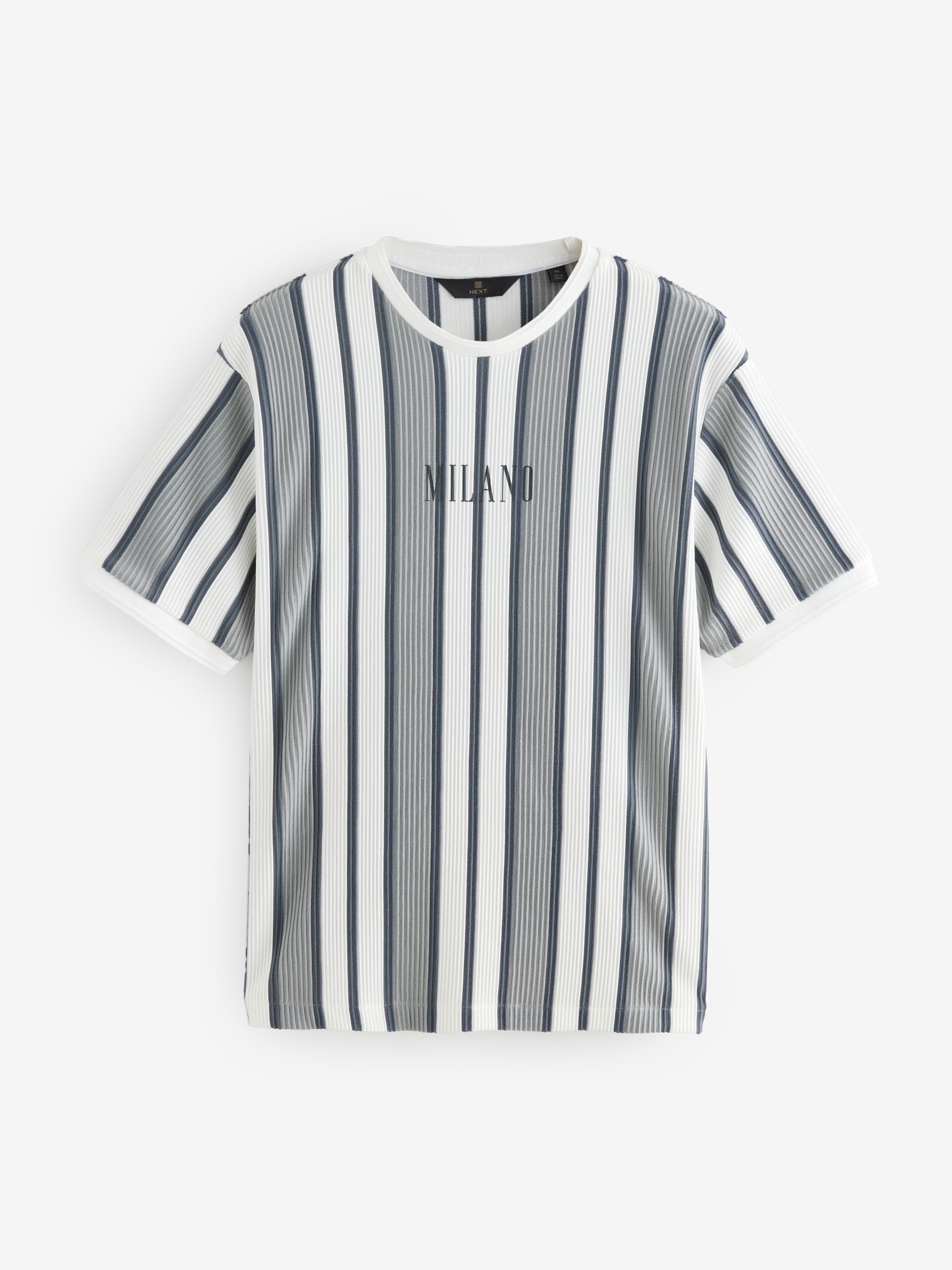 Buy Grey/White Smart Vertical Stripe T-Shirt from the Next UK online shop