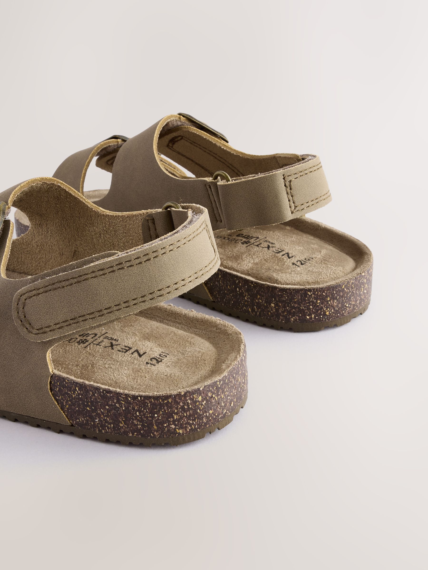 Buy Neutral Wide Fit (G) Double Buckle Cushioned Footbed Sandals from ...